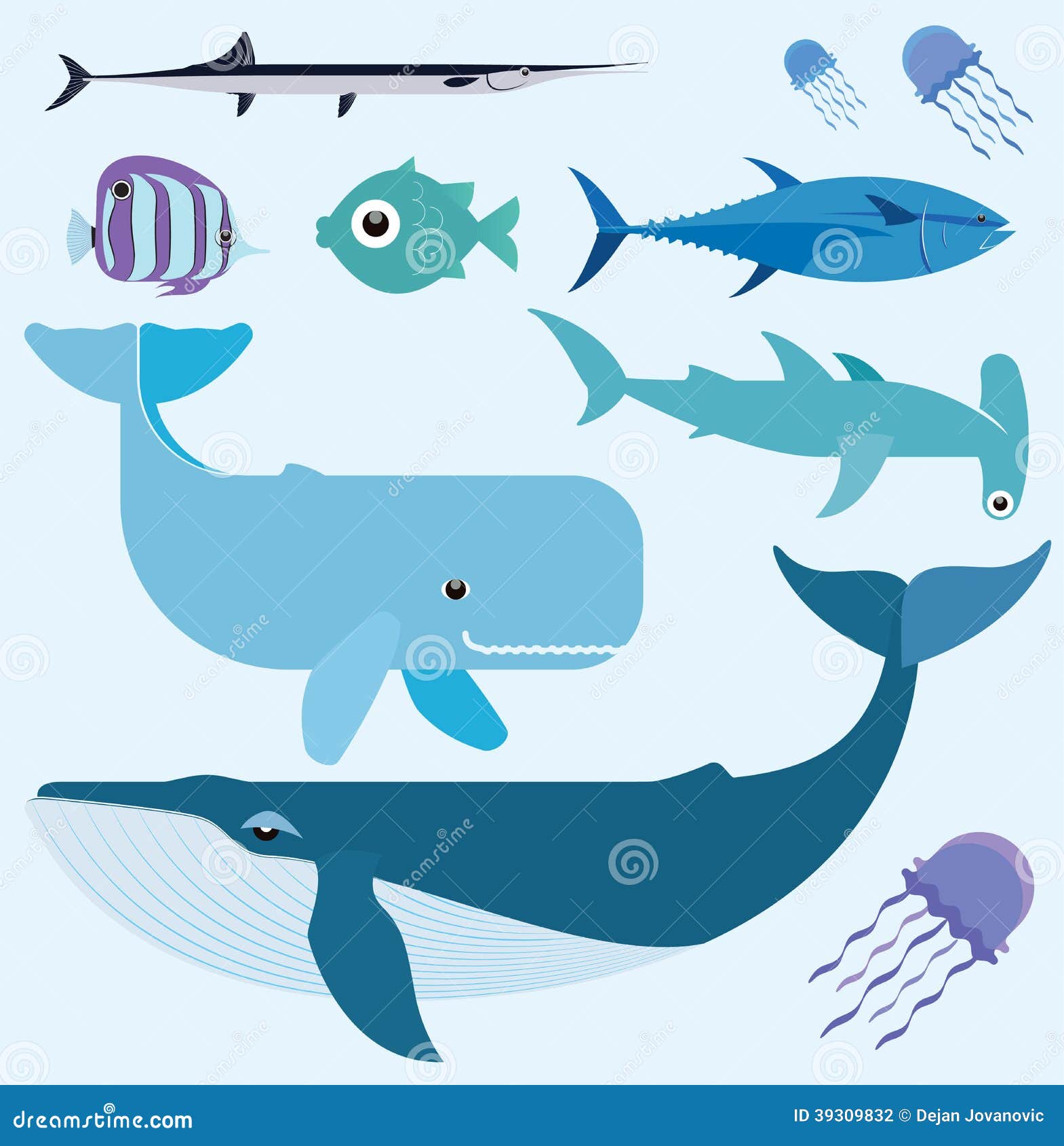 Sistema del vector del mar ilustración del vector. Ilustración de ...