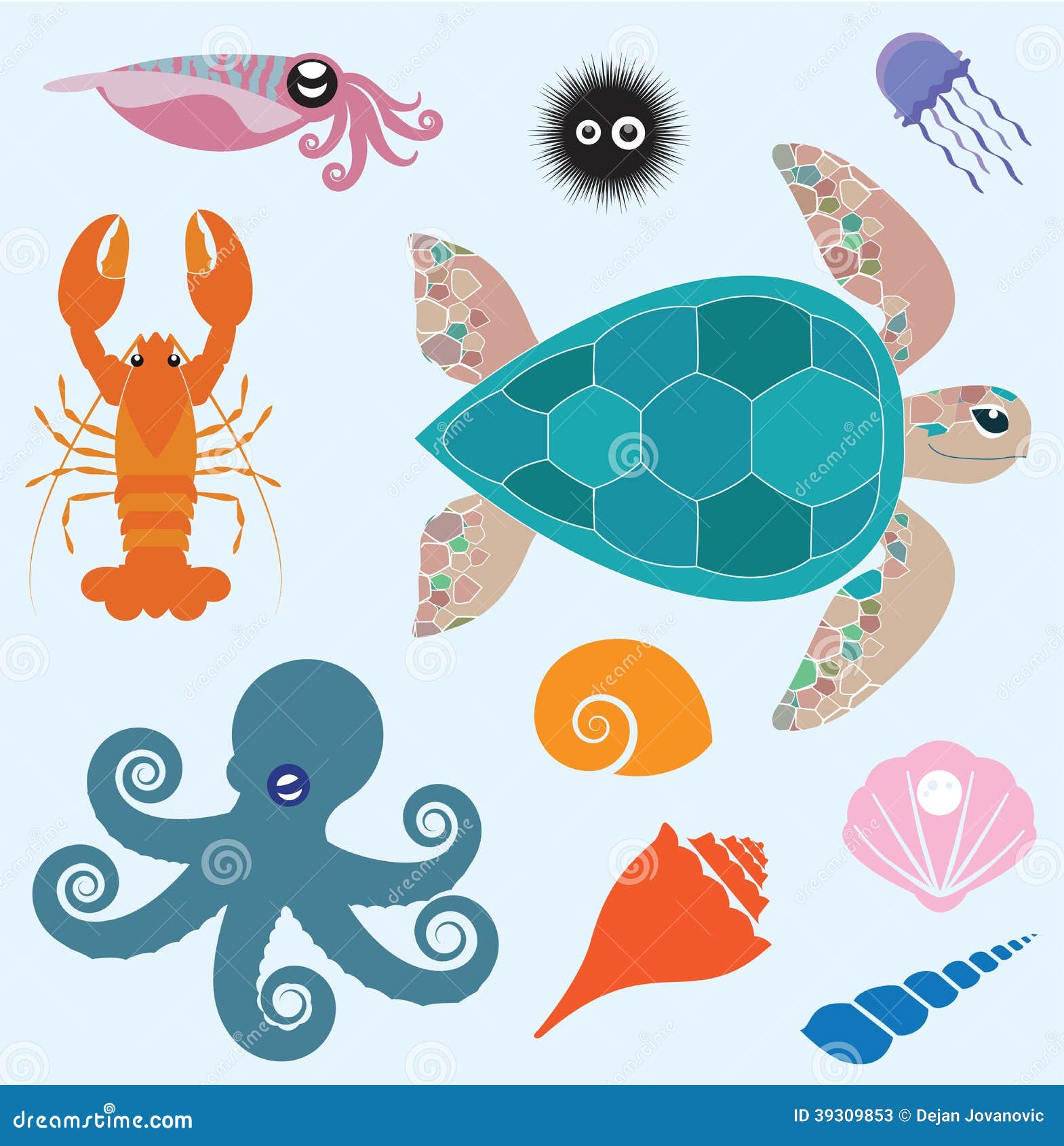 Sistema del vector del mar ilustración del vector. Ilustración de ...