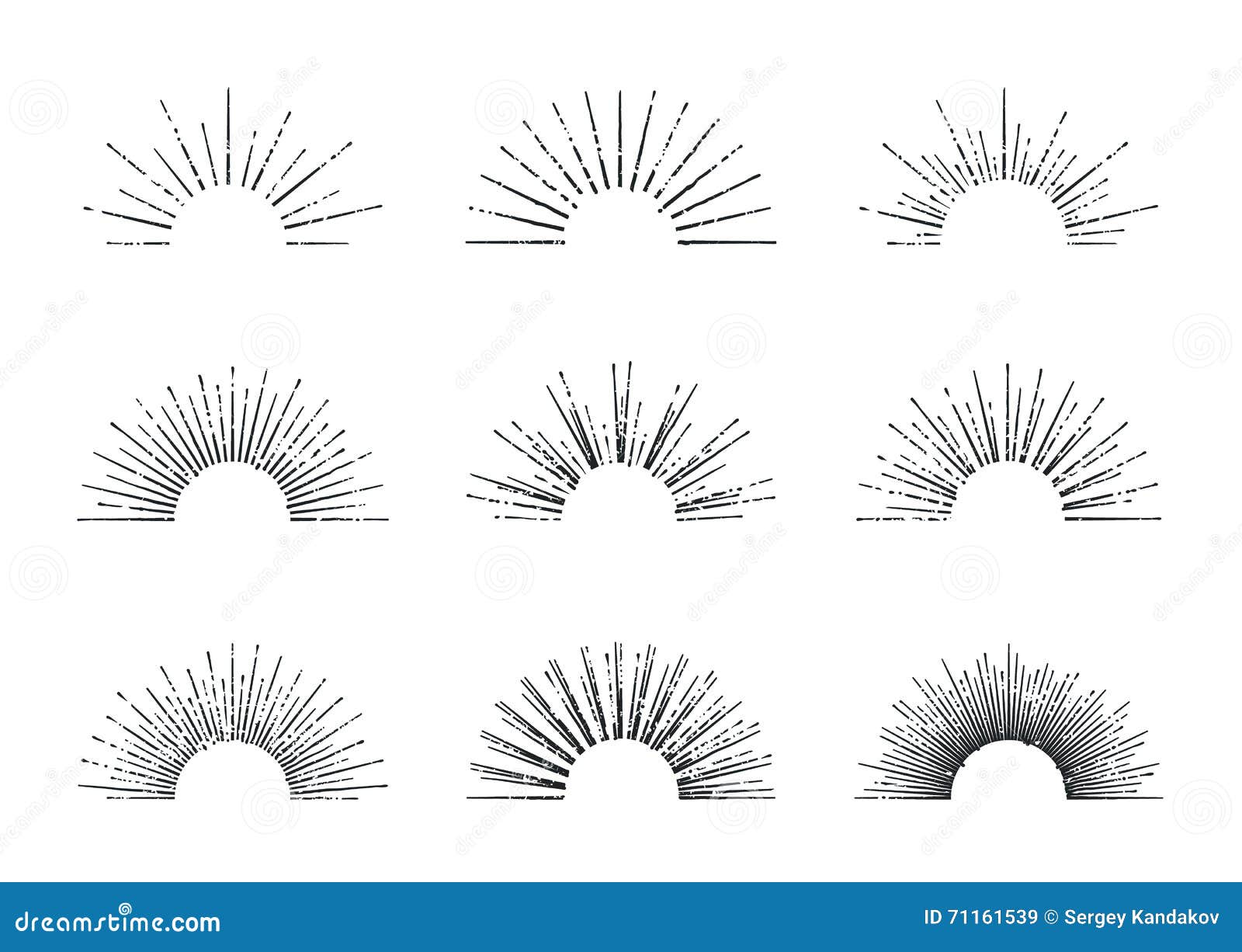 Sistema Del Vector Del Resplandor Solar Stock de ilustración ...