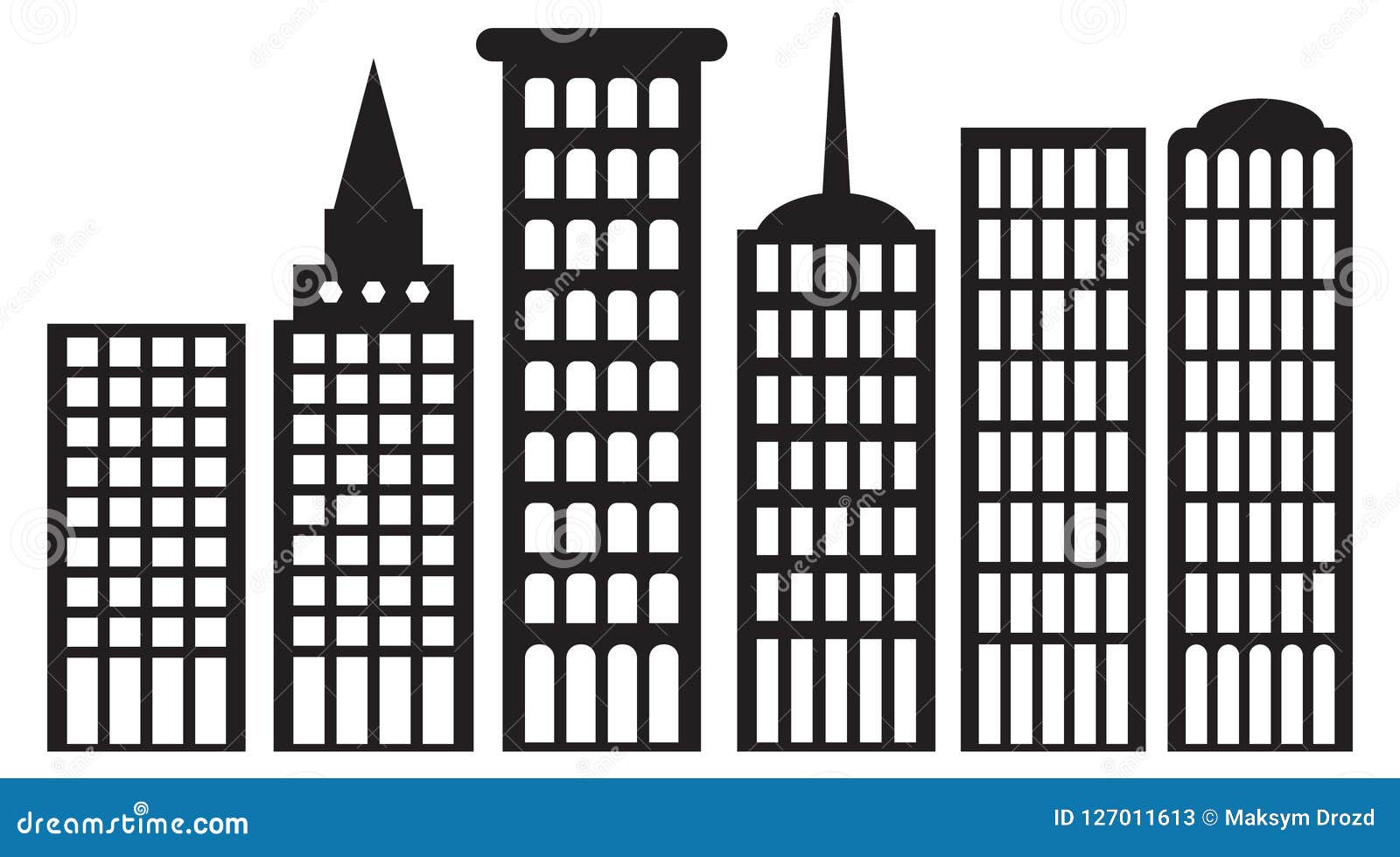 Sistema Del Vector Del Icono Del Edificio Ilustración del Vector ...