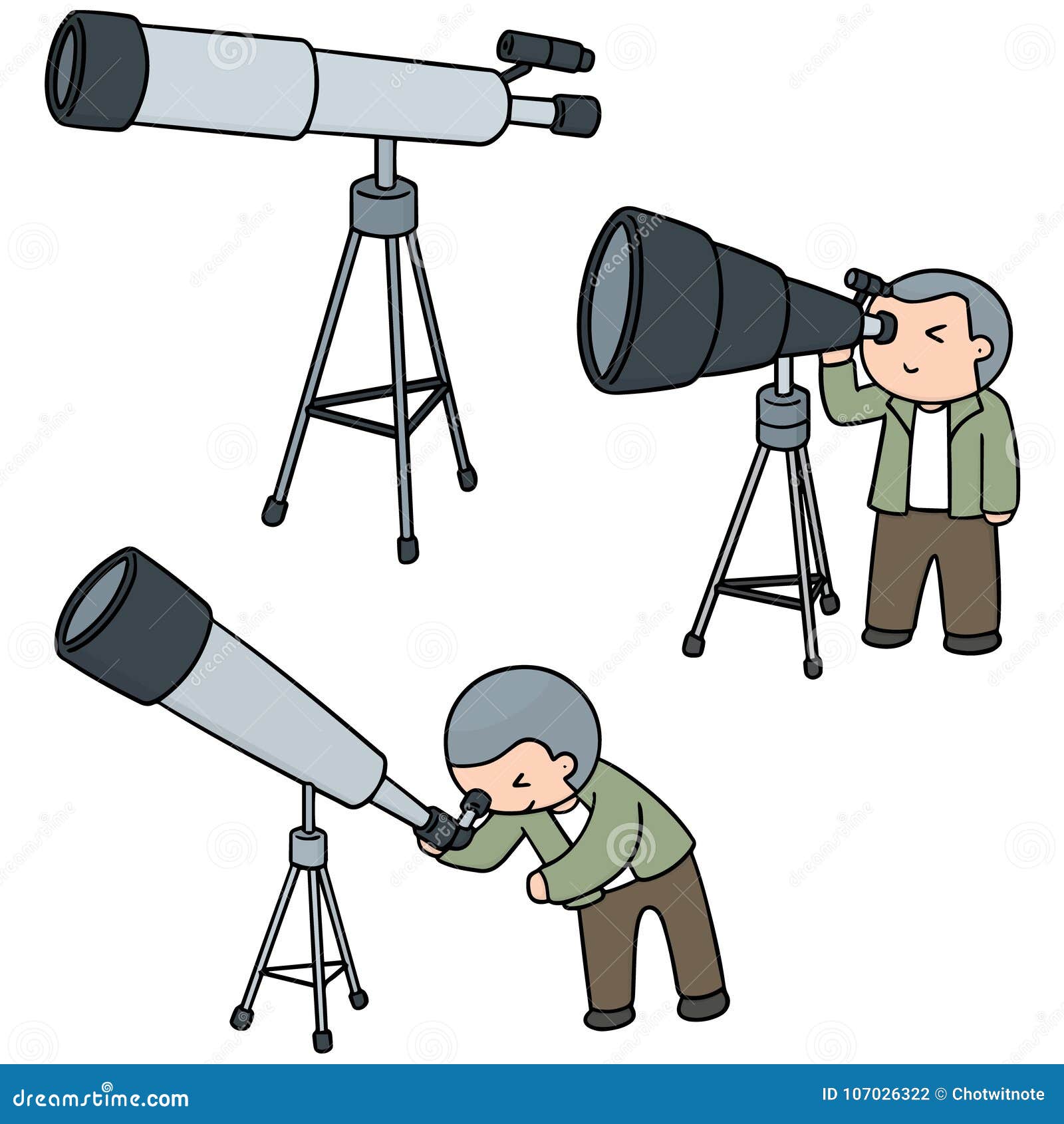 Sistema Del Vector Del Telescopio Ilustración del Vector - Ilustración ...