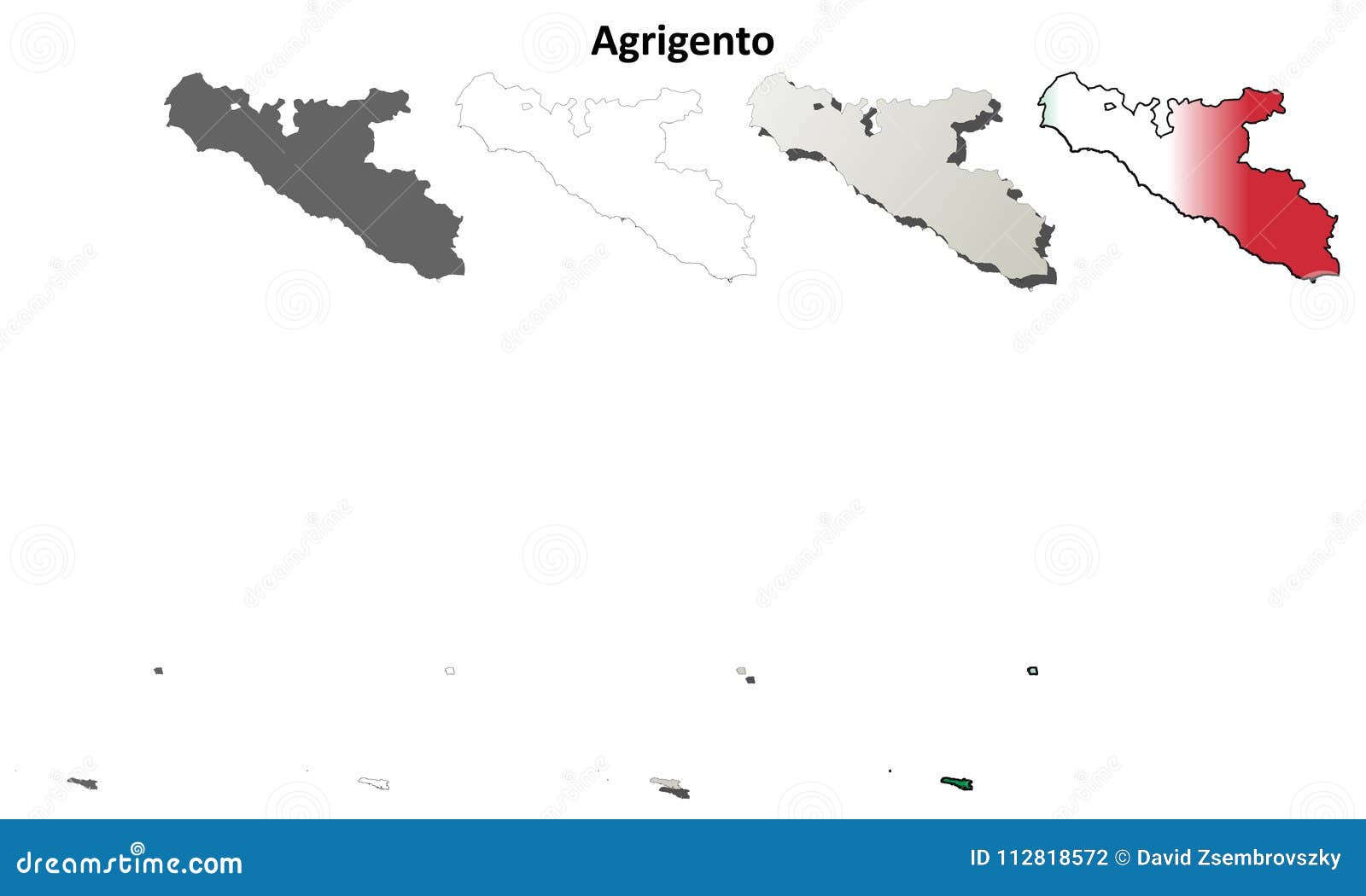 Sistema Detallado En Blanco Del Mapa Del Esquema De Agrigento ...
