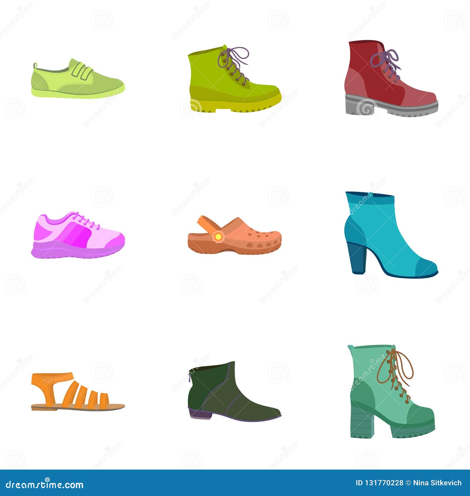 Sistema Femenino Del Icono De Los Zapatos, Estilo Plano Ilustración del ... Sistema Femenino Del Icono De Los Zapatos, Estilo Plano Ilustración del ...