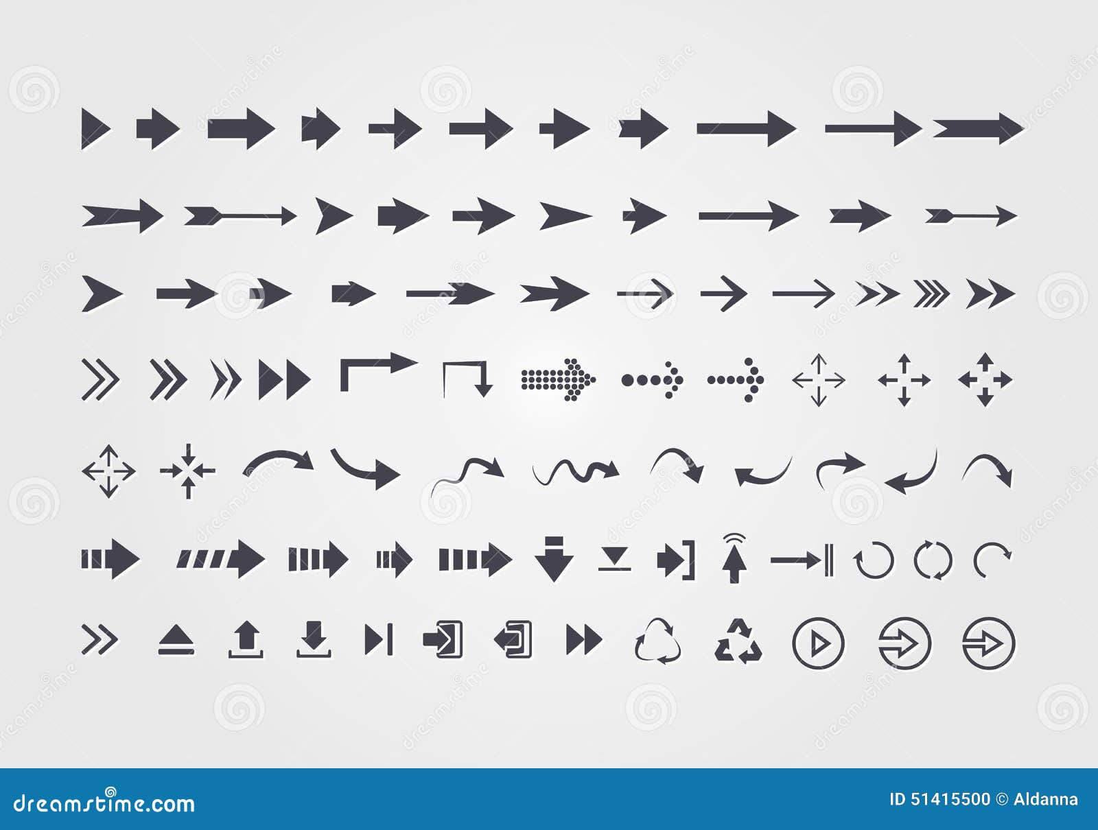 Sistema Grande De Diversas Flechas Del Vector Ilustración del Vector ...
