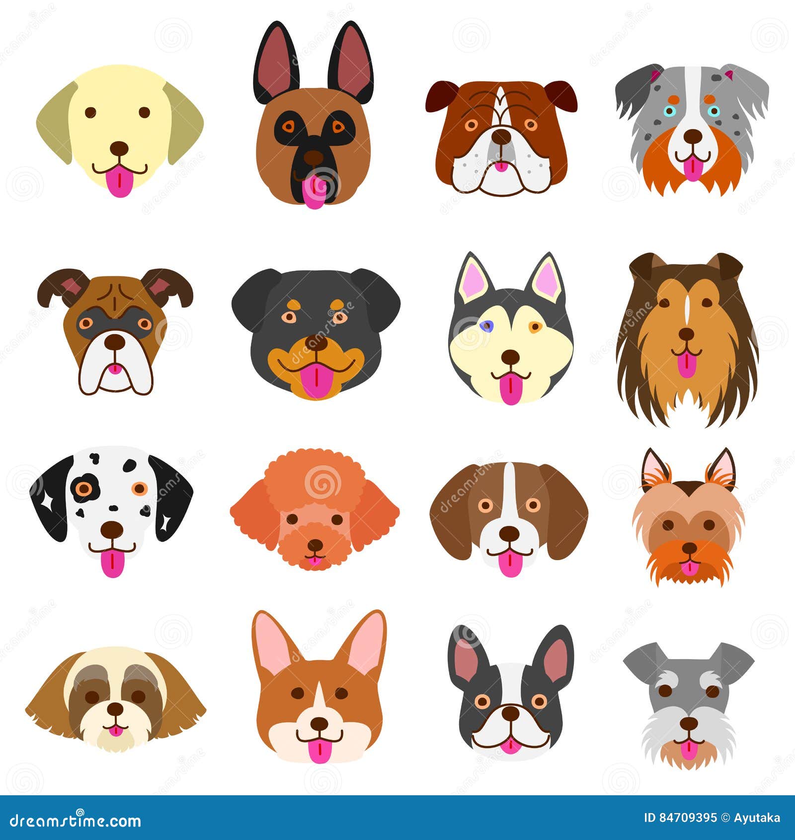 Sistema Lindo Del Arte De Las Caras De Los Perros Ilustración del ... Sistema Lindo Del Arte De Las Caras De Los Perros Ilustración del ...