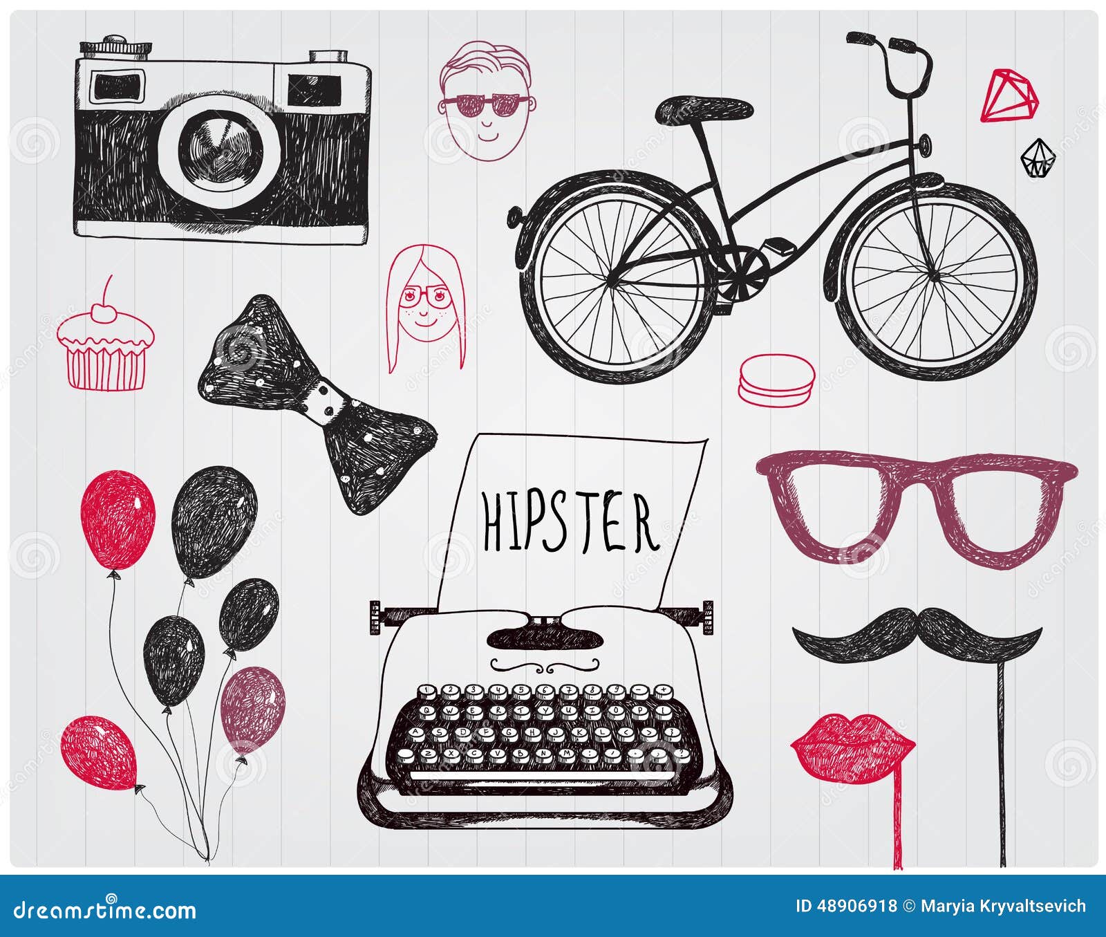 Sistema a Mano Del Vector De Elementos Styles Del Inconformista ...