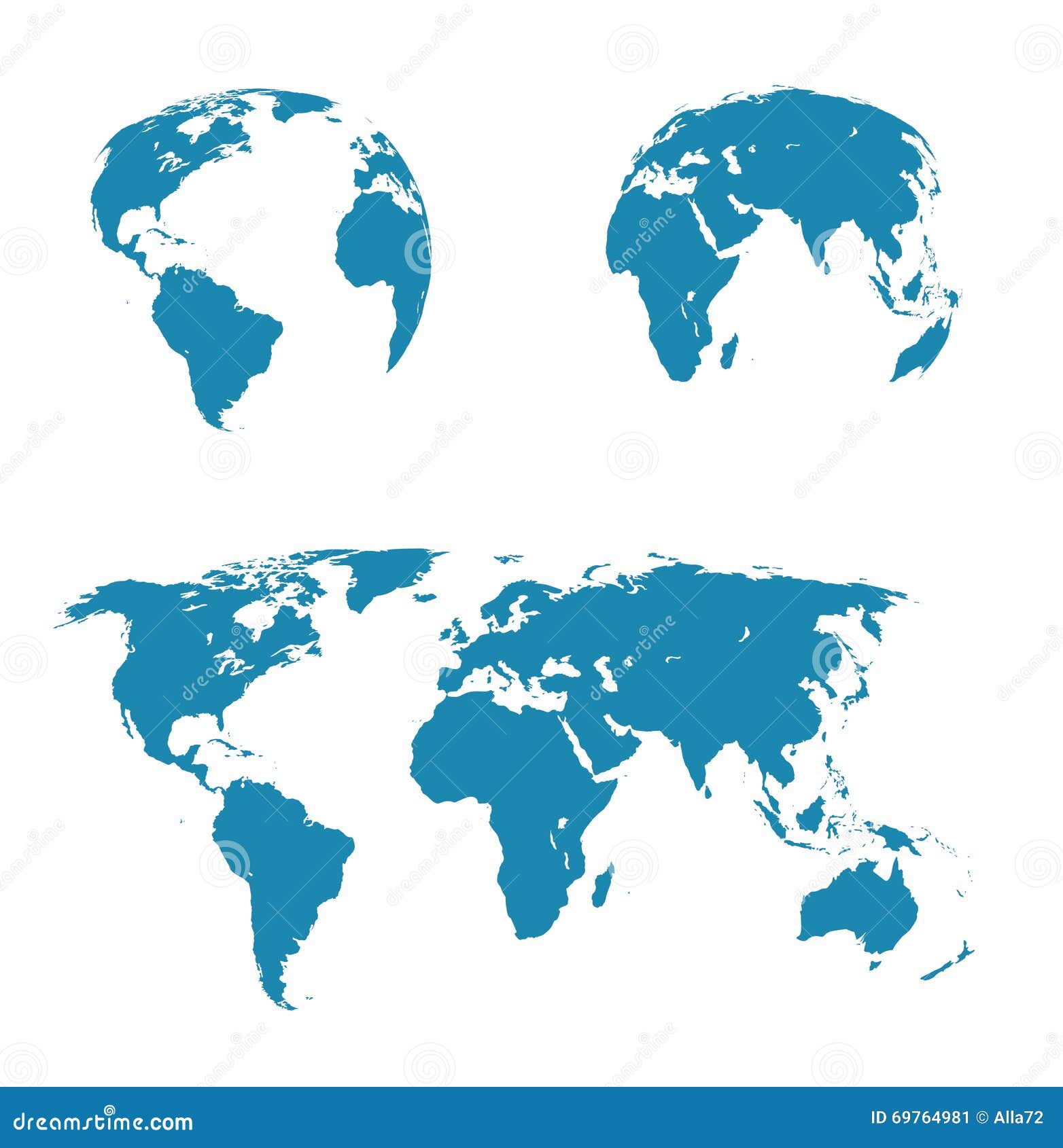 Sistema - Mapa Del Mundo, Los Dos Hemisferios Ilustración del Vector ...