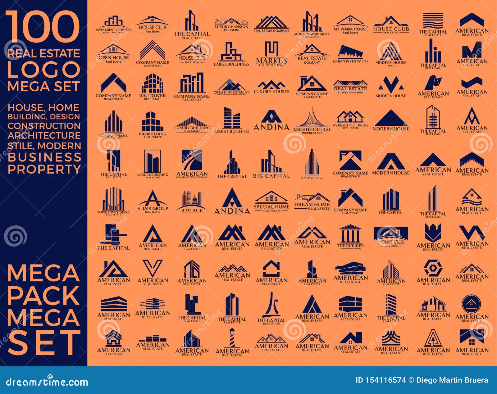 Sistema Mega Y Grupo, Real Estate, Edificio Y Construcci?n Grandes Logo ...