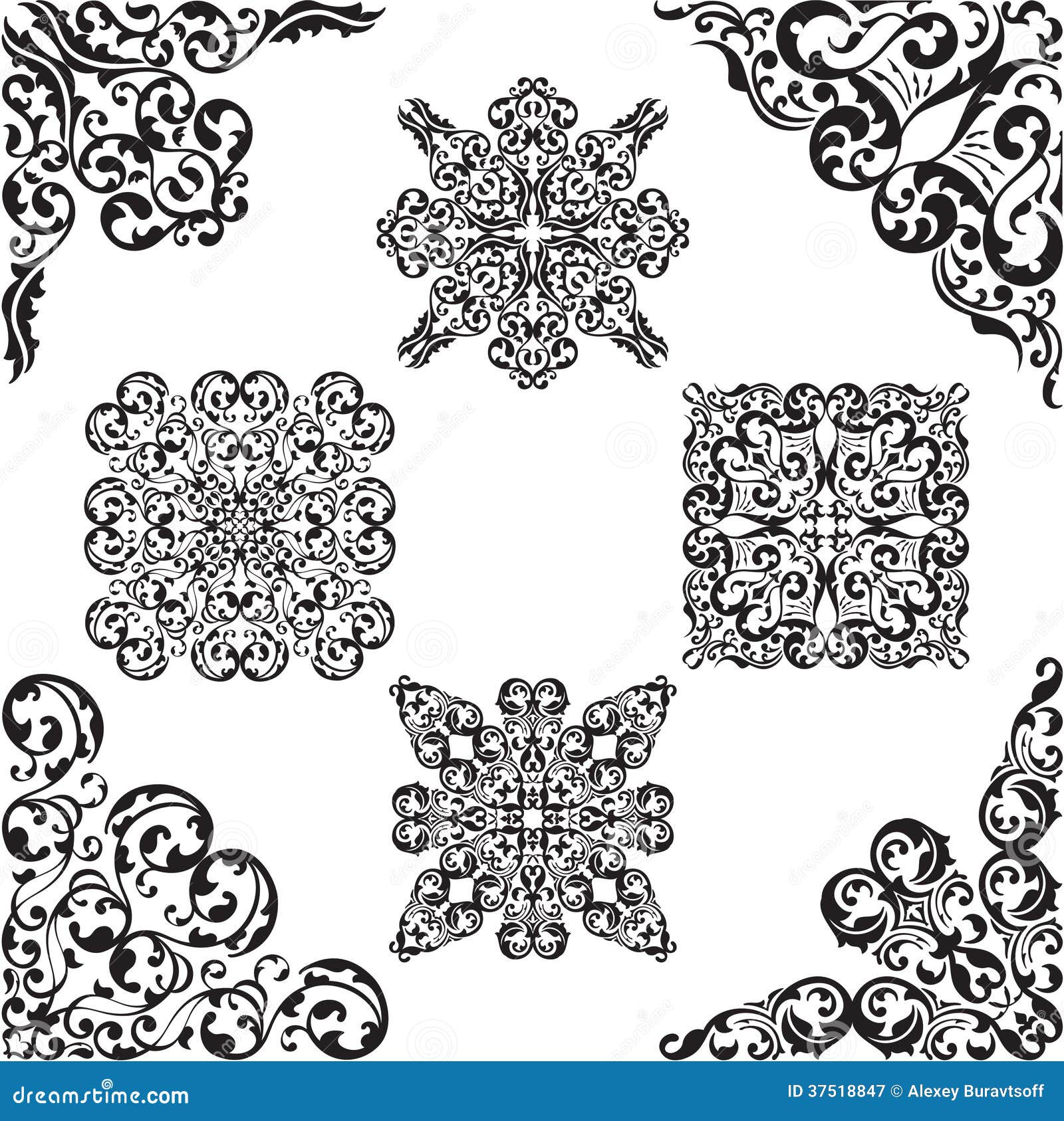 Sistema Perfecto De La Esquina Ilustración del Vector - Ilustración de ...