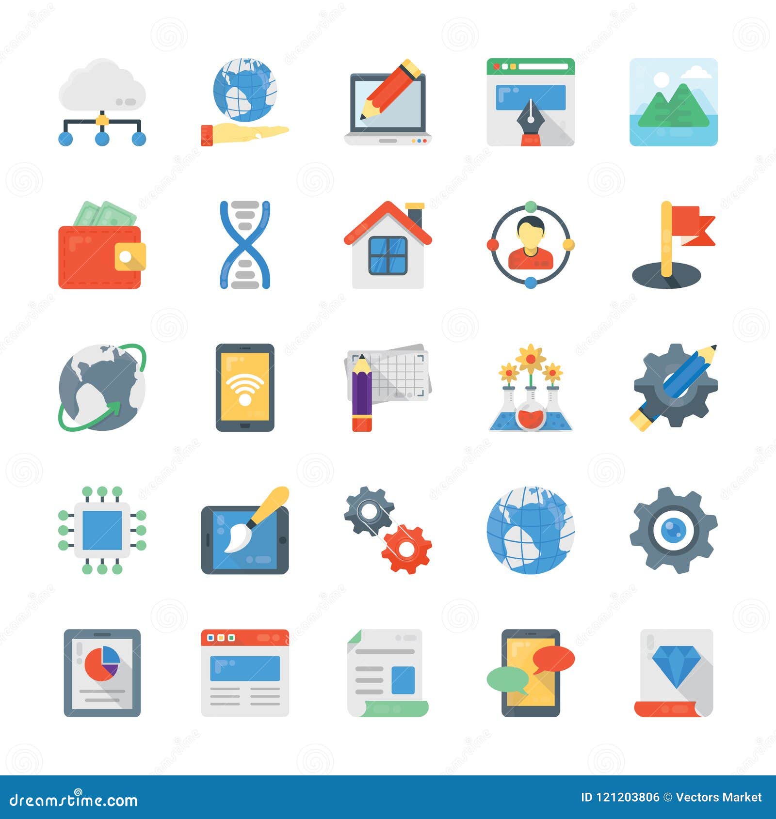 Sistema Plano De Proceso Creativo Del Vector Stock de ilustración ...