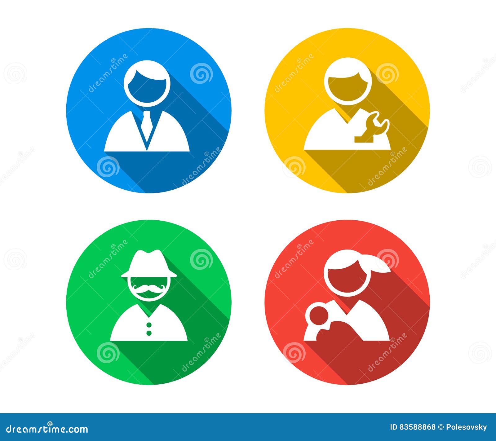 Sistema Plano Del Icono De Gente Ilustración del Vector - Ilustración ...