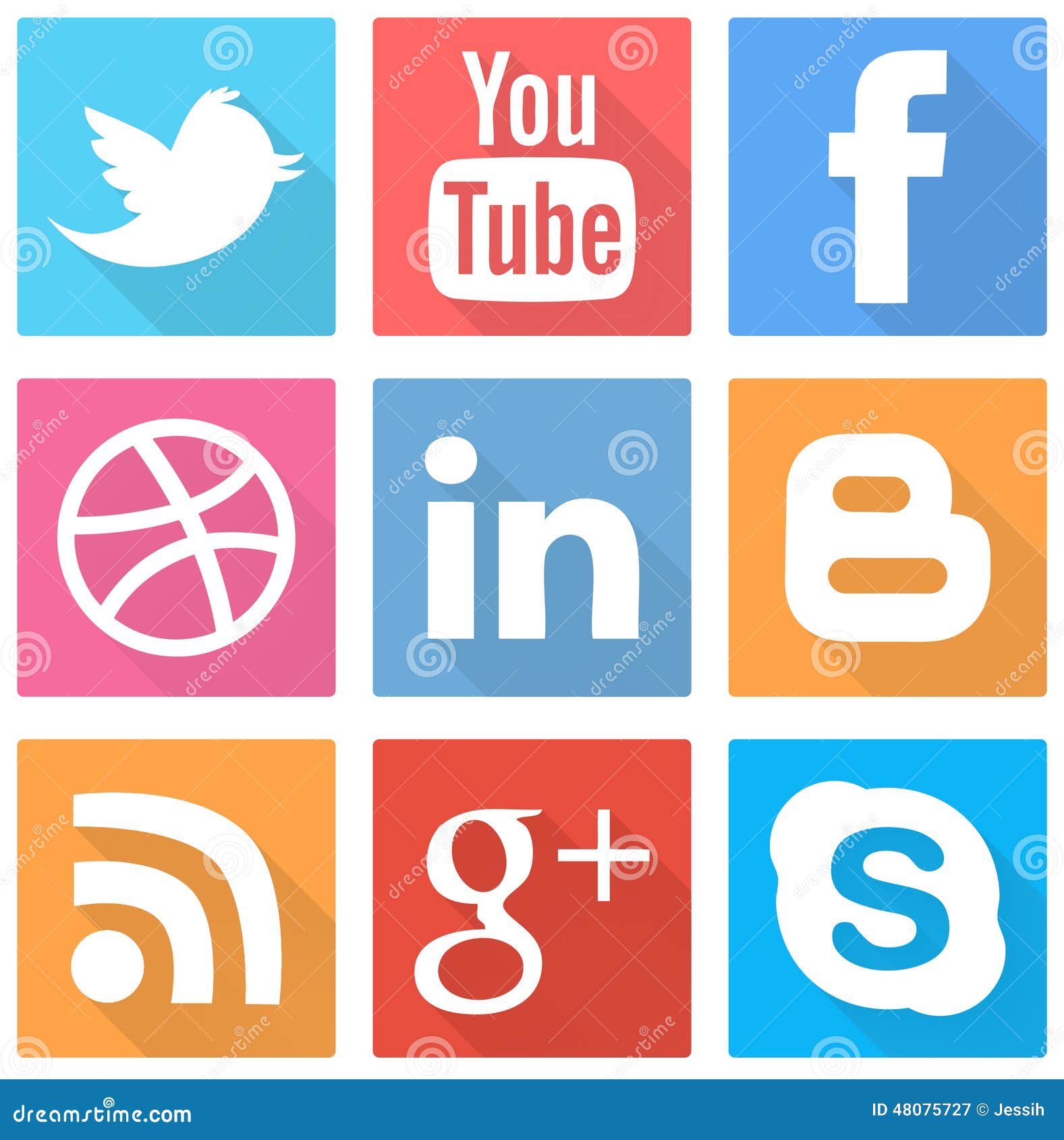 Sistema Plano Del Social De Los Iconos Fotografía editorial ...