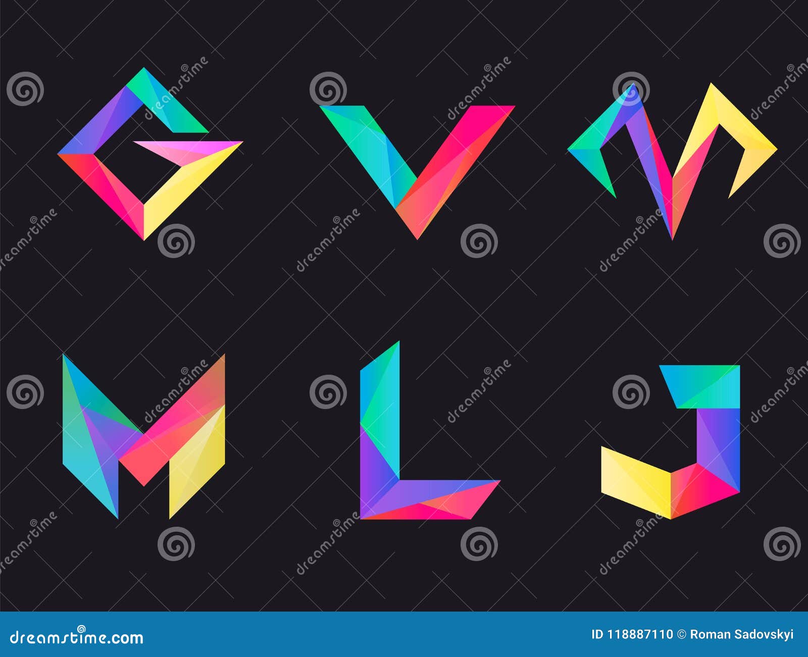 Sistema Poligonal De La Letra Ilustración del Vector - Ilustración de ...