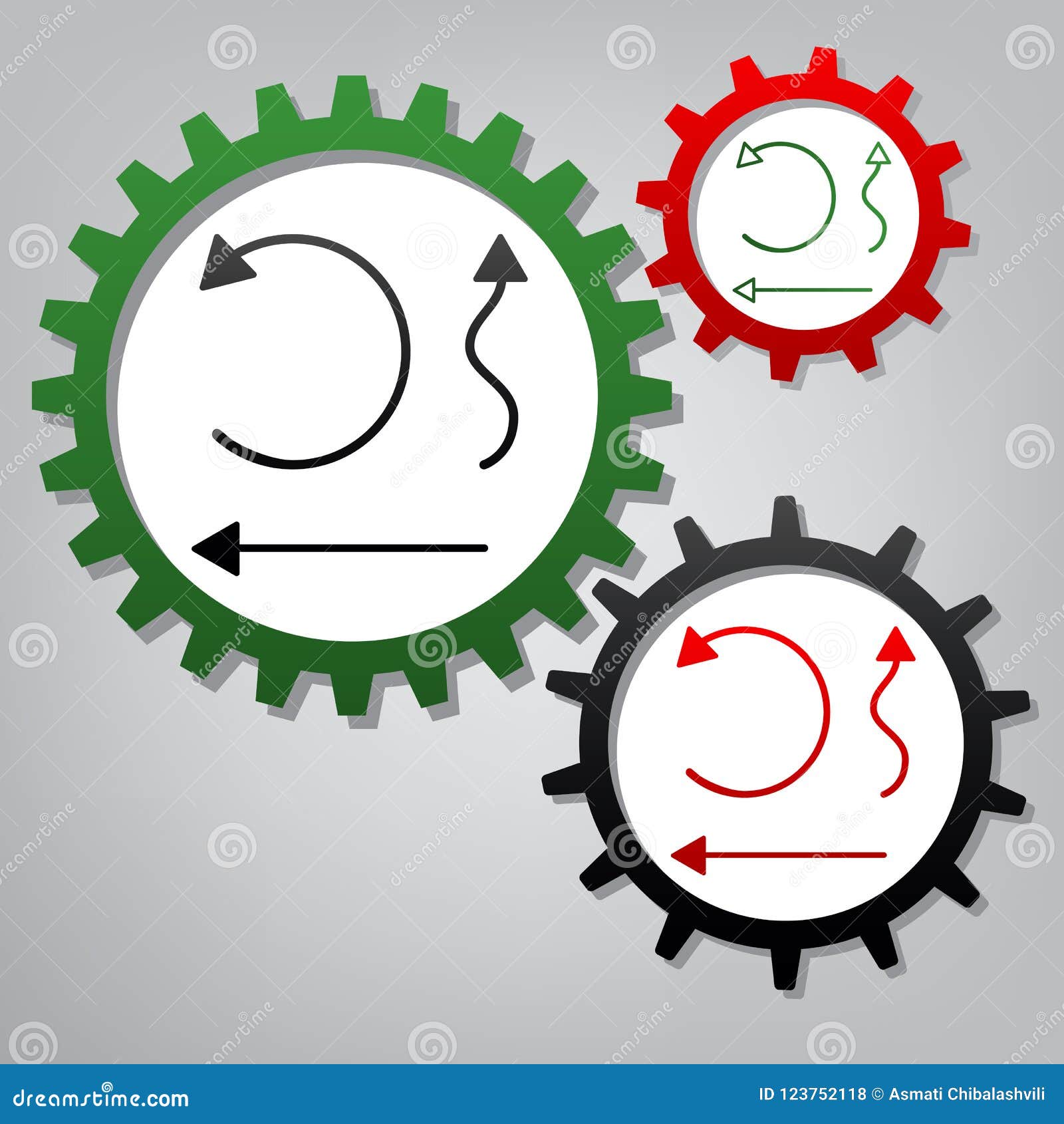 Sistema Simple Para Interconectar Flechas Vector Tres Wi Conectados De ...