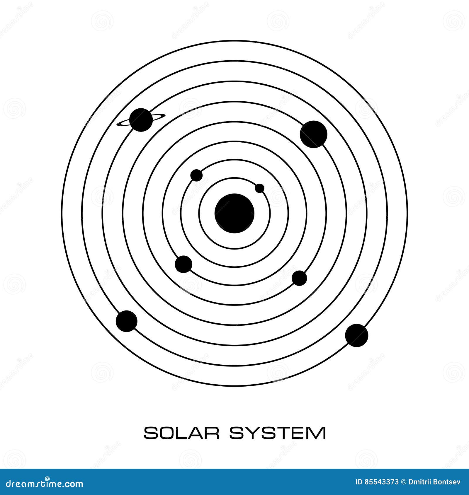 Sistema Solar Del Vector Con Los Planetas Ilustración del Vector ...