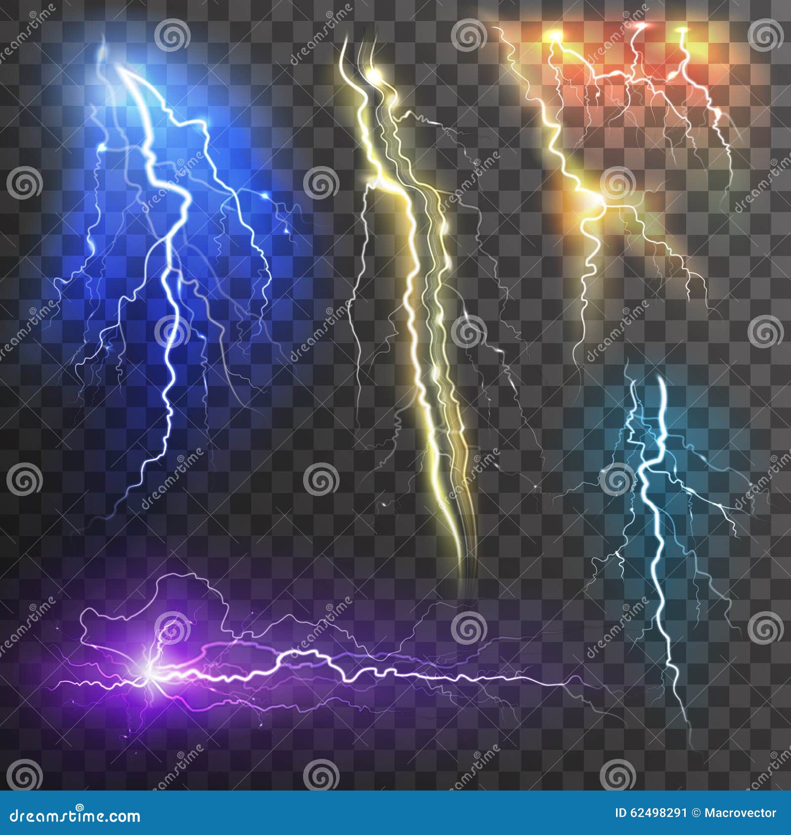 Sistema Transparente Del Relámpago Stock de ilustración - Ilustración ...