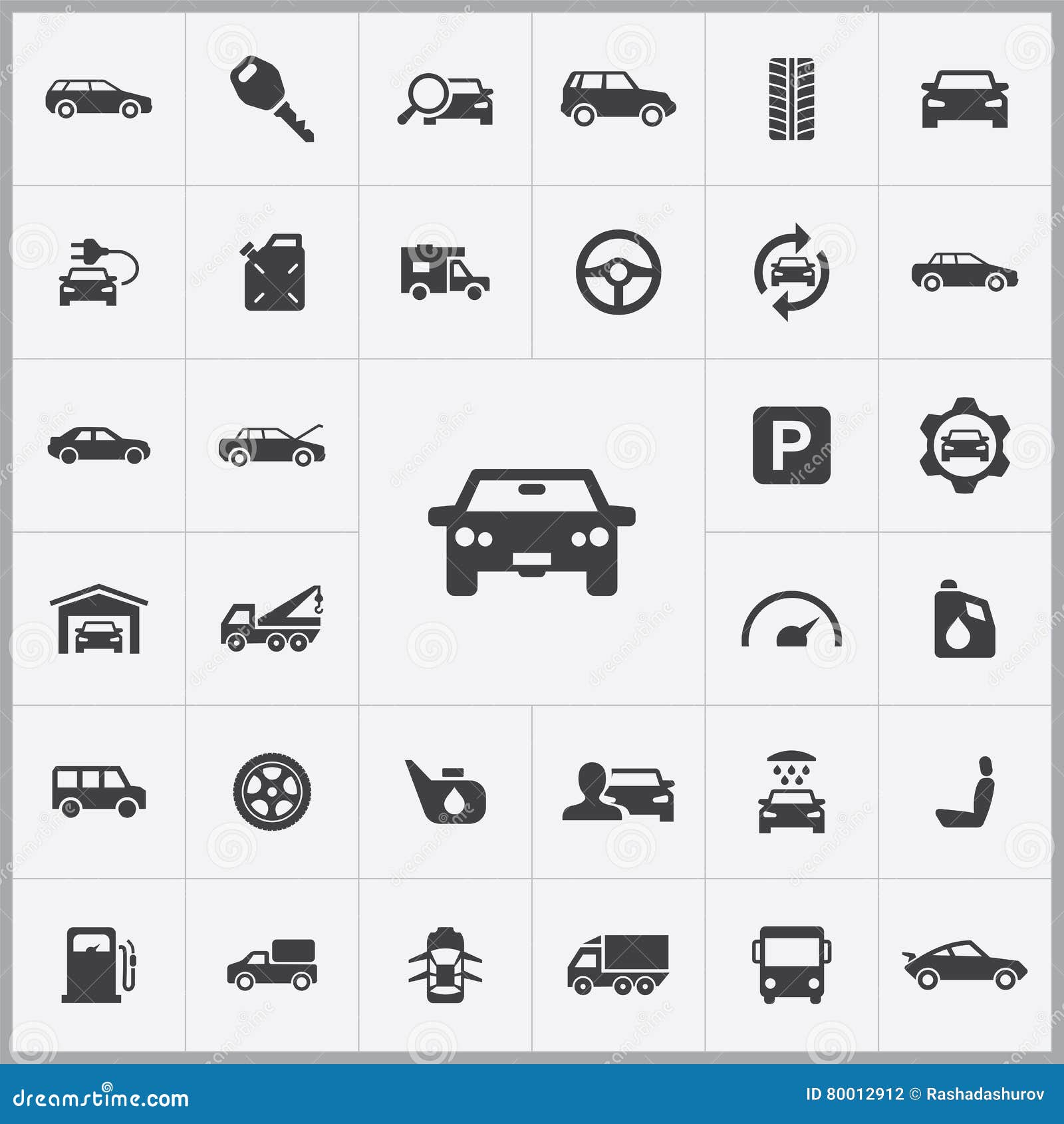 Sistema Universal De Los Iconos Autos Ilustración del Vector ...