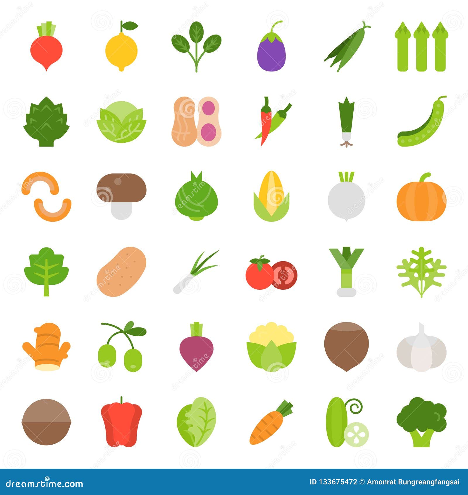 Sistema Vegetal Del Icono, Ejemplo Plano Del Vector Del Estilo ...