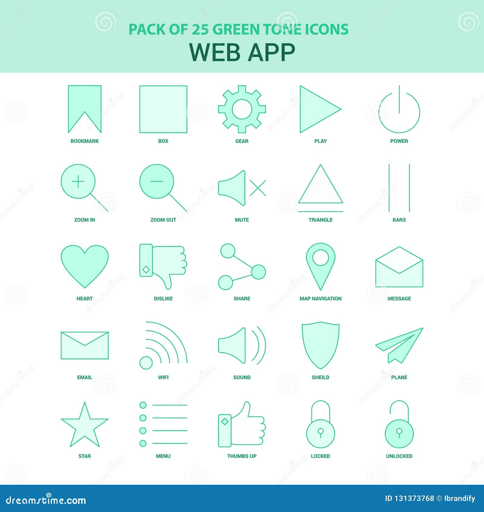 Sistema Verde Del Icono De 25 Web App Ilustración del Vector ...