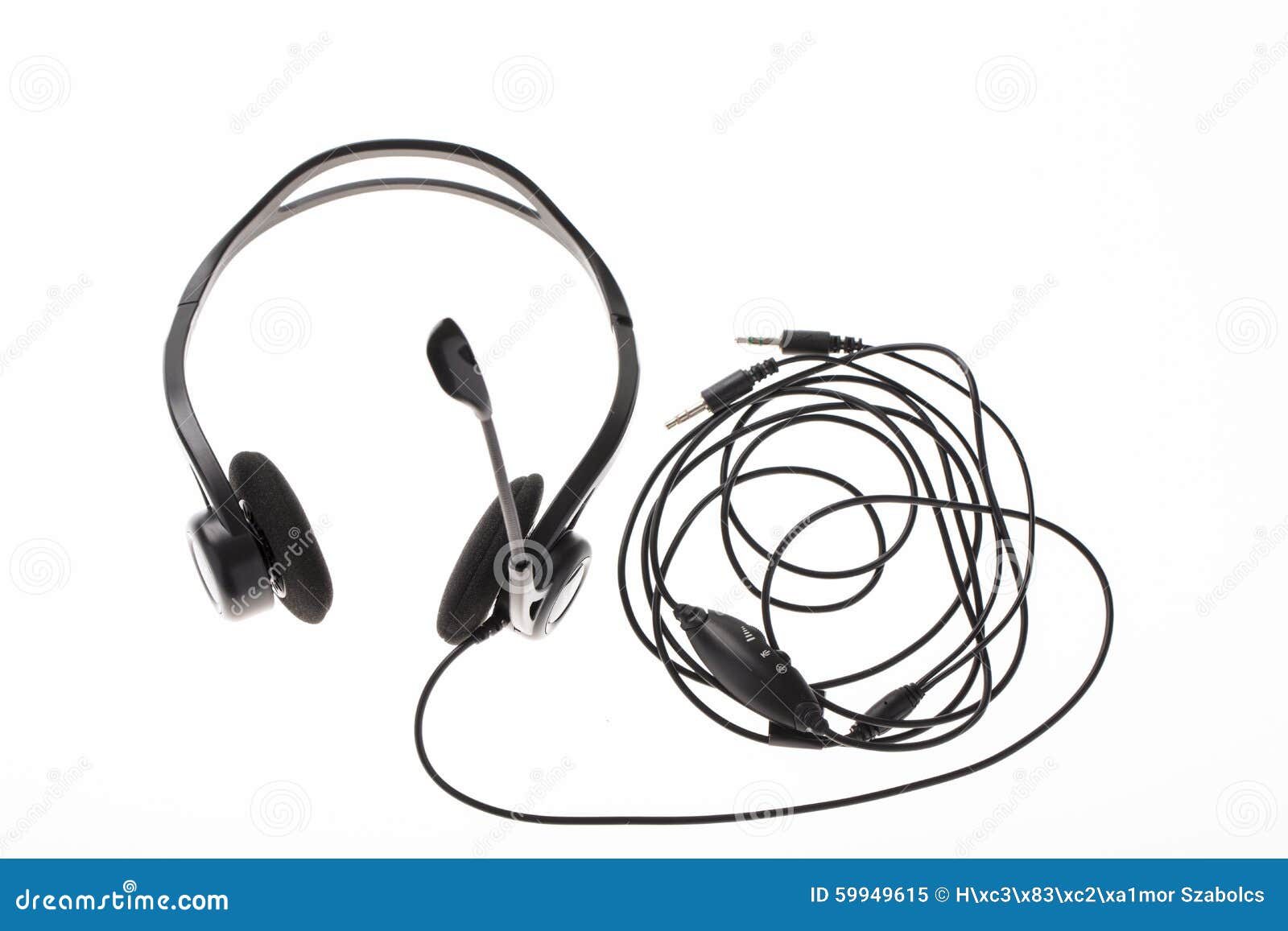 Sistemas Aislados De La Cabeza Con El Cable Imagen de archivo - Imagen ...