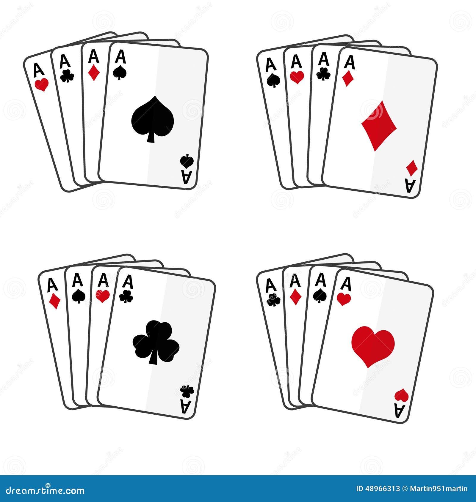 Sistemas De Naipes Con Cuatro As Ilustración del Vector - Ilustración ...