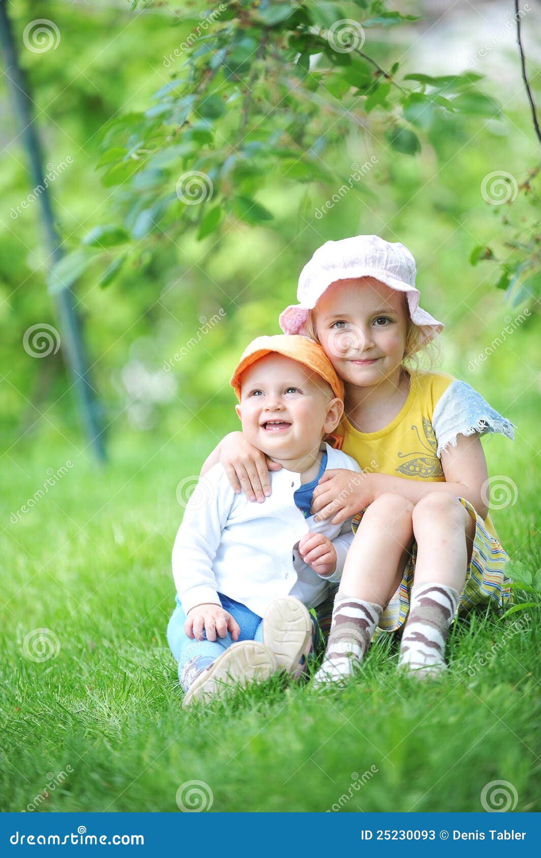 Sister and brother stock image. Image of activity, meadow - 25230093
