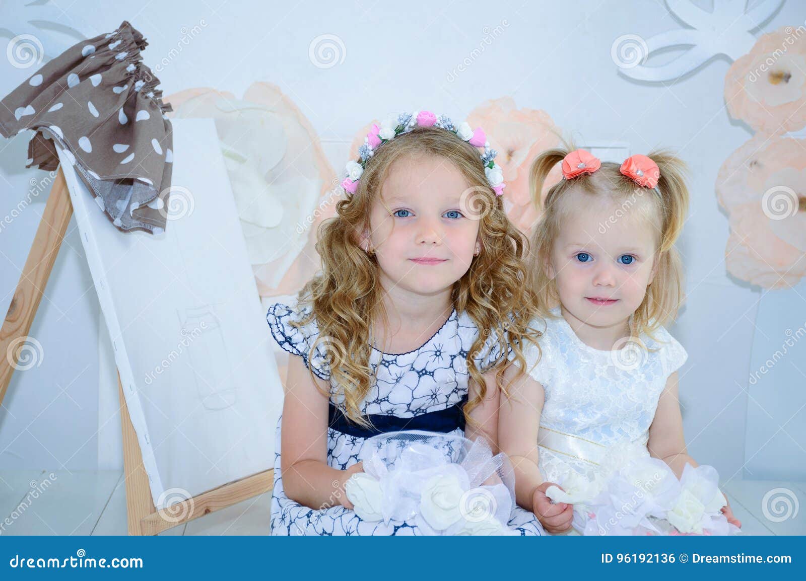 Sister Having Fun in the Bad and Sharing Moments of Love. Stock Photo ...