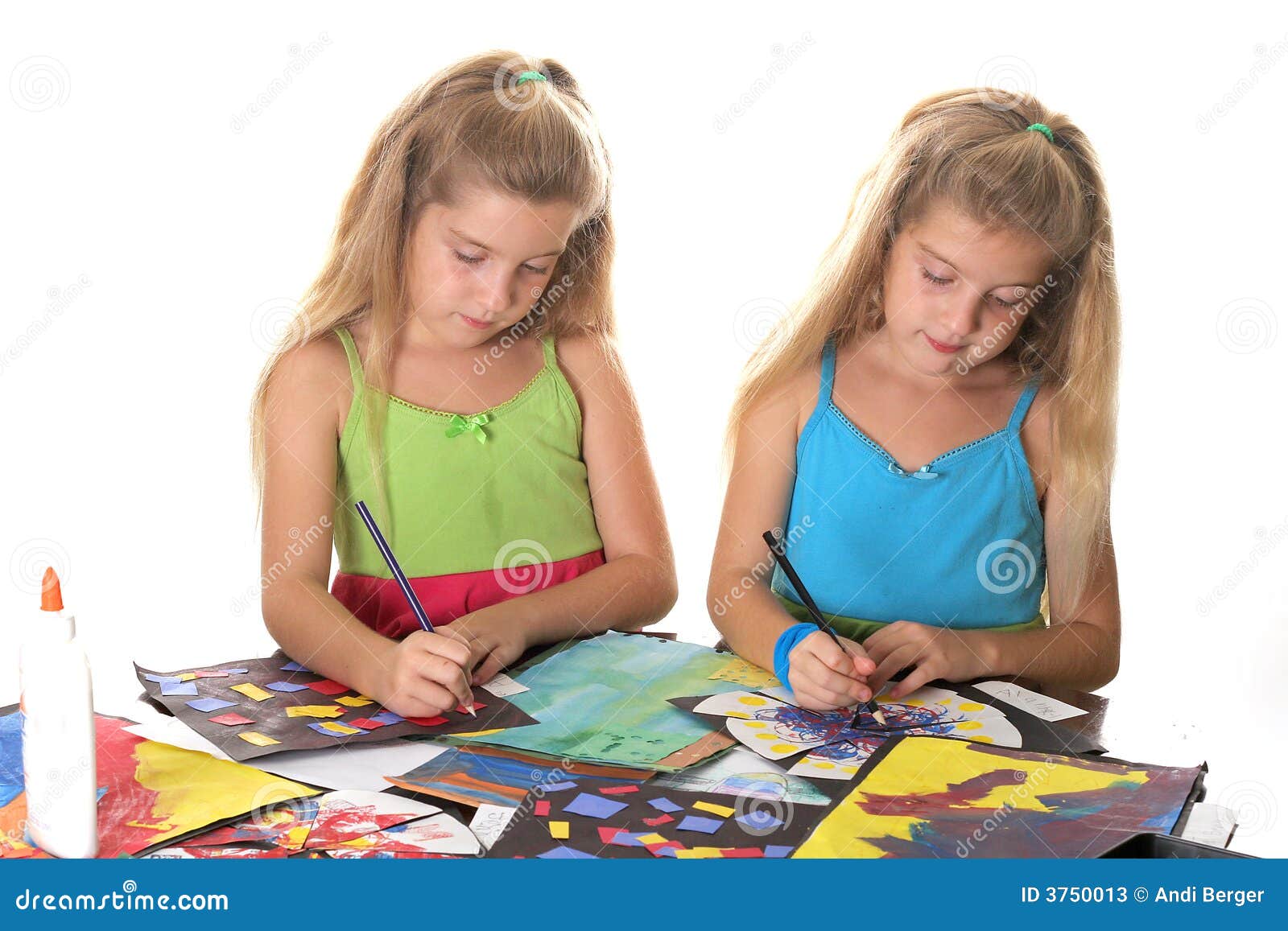 Sisters arts & craft smile stock image. Image of colorful - 3750013