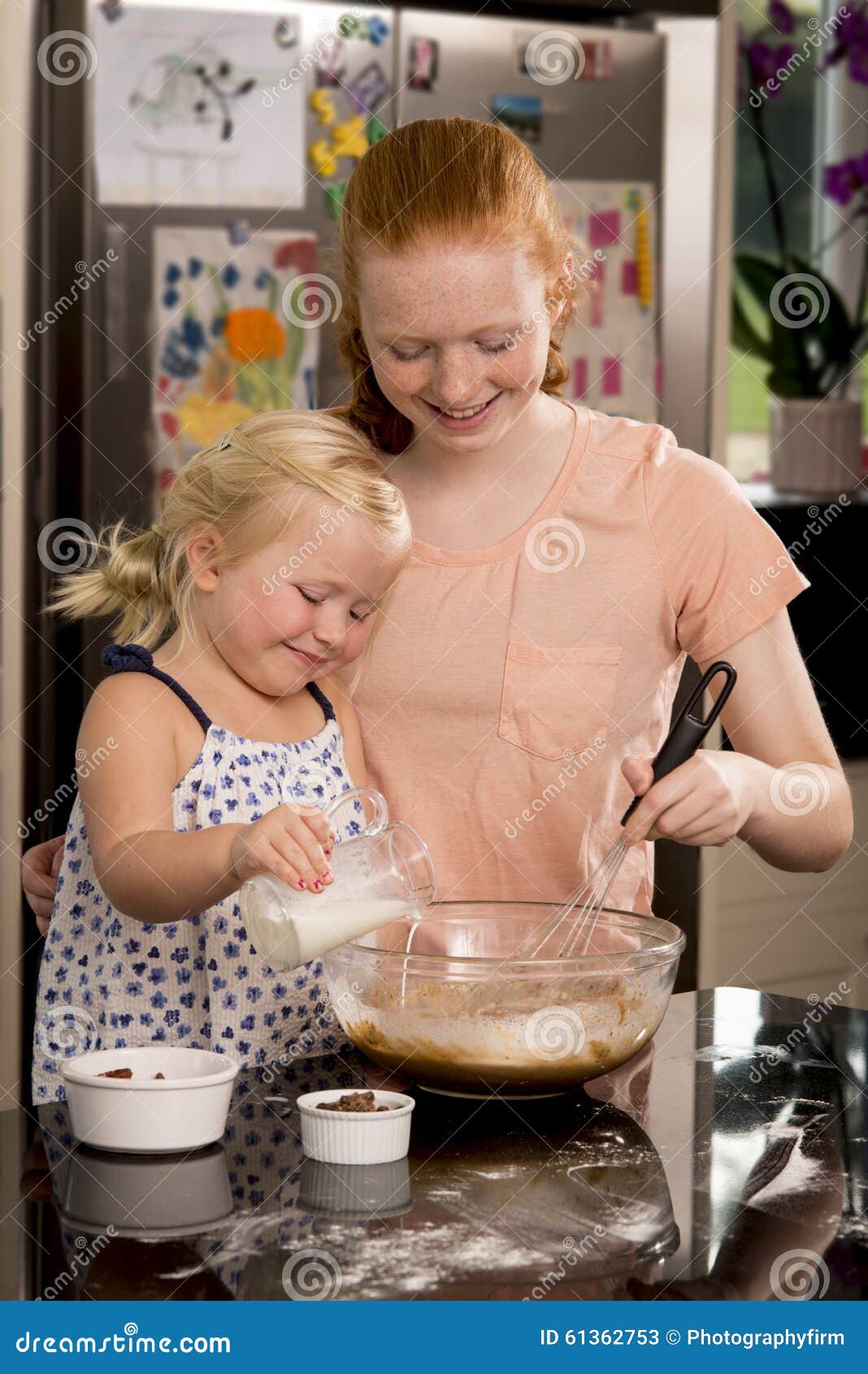 Sisters baking stock image. Image of happy, girl, togetherness - 61362753