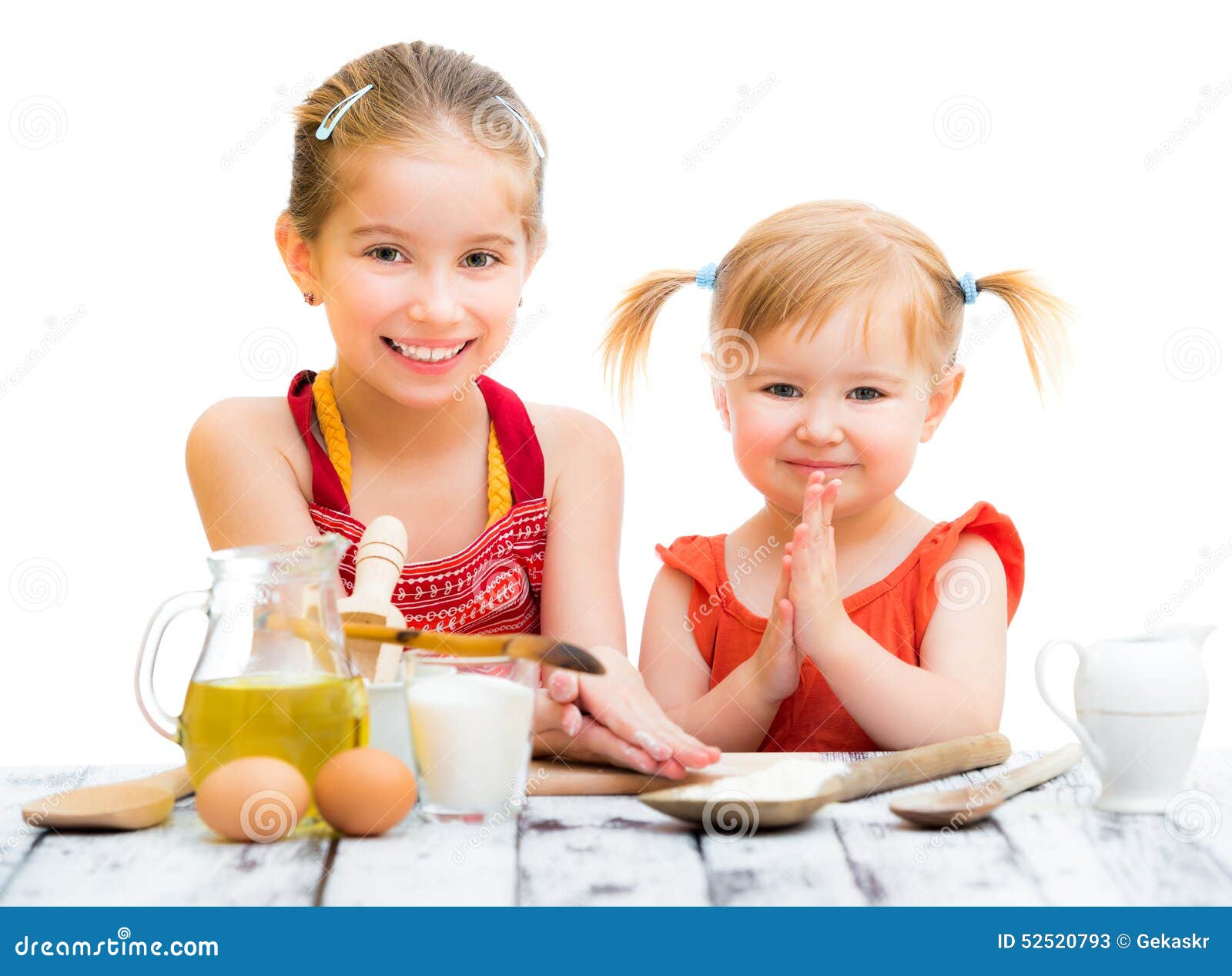 Sisters cooking stock image. Image of children, kitchen - 52520793