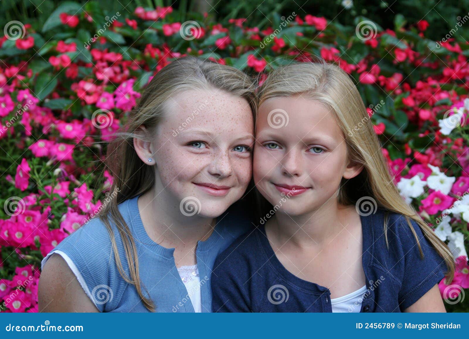 Sisters and Friends stock image. Image of flowers, green - 2456789