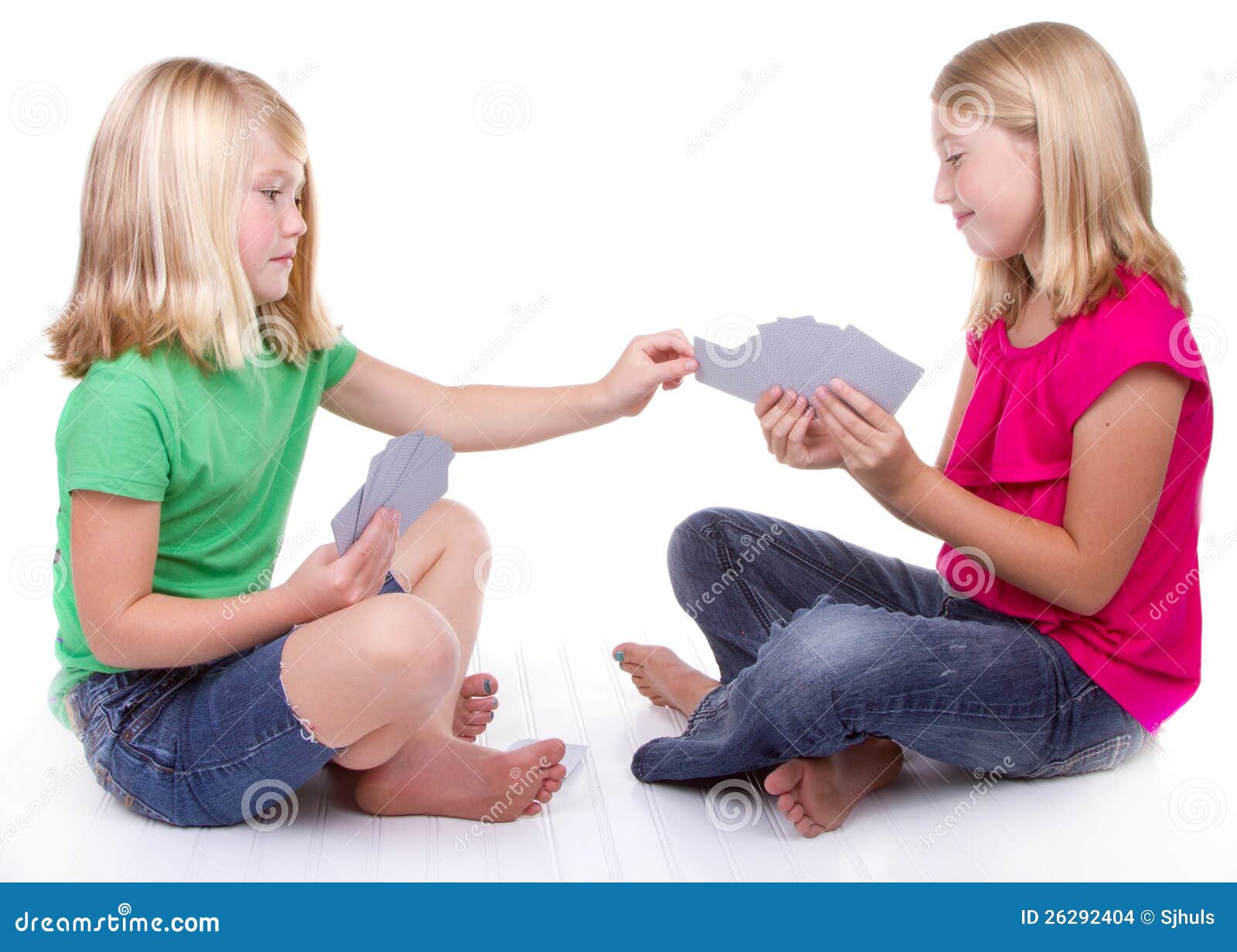 Sisters or Friends Playing Cards Stock Photo - Image of girl, cute ...