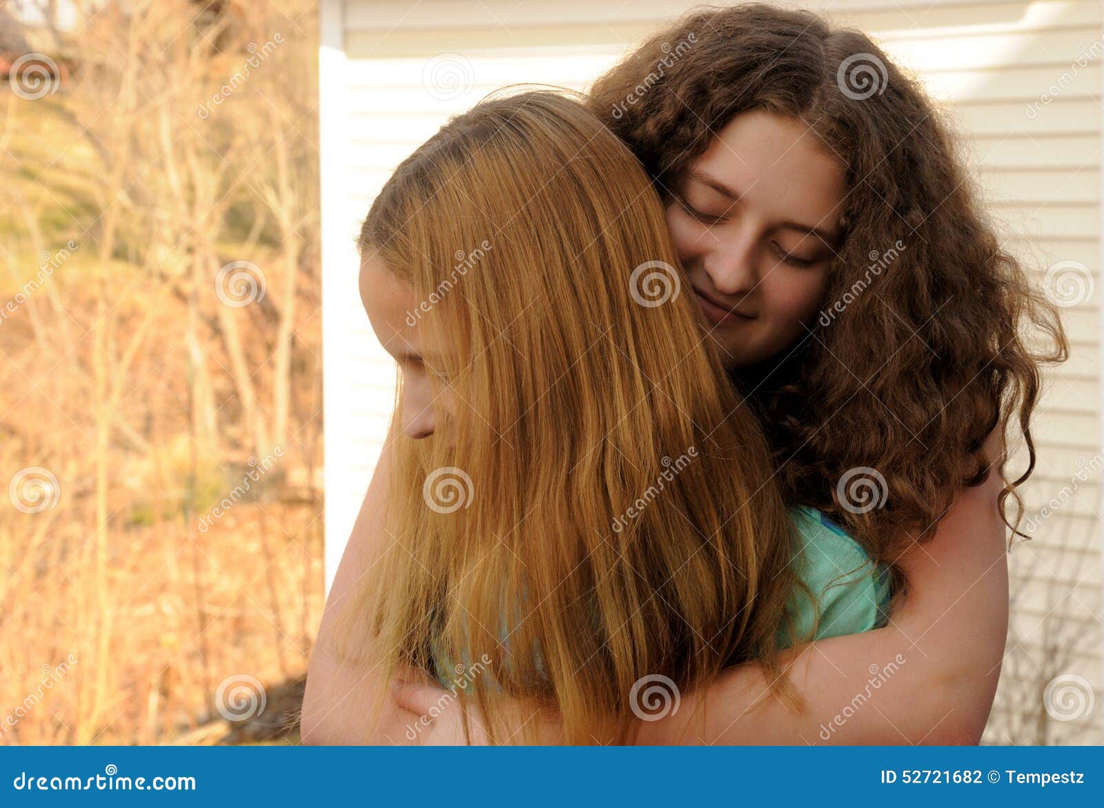 Sisters hugging stock photo. Image of girls, america - 52721682