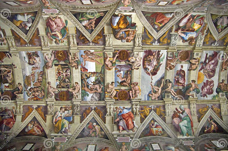 Sistine Chapel Ceiling - Landmark Attraction in Vatican State Editorial ...