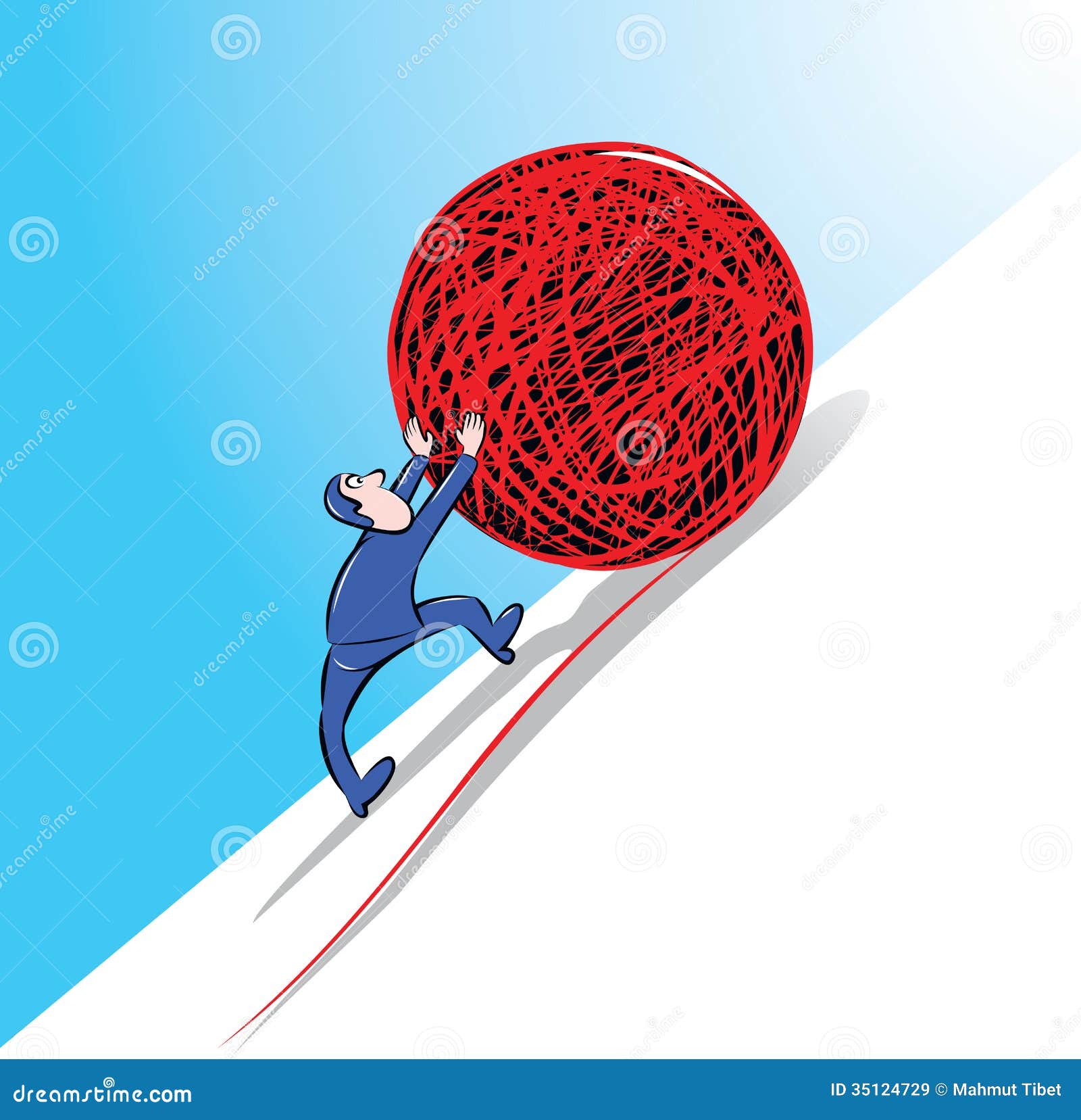 Sisyphus ilustración del vector. Ilustración de lanas - 35124729