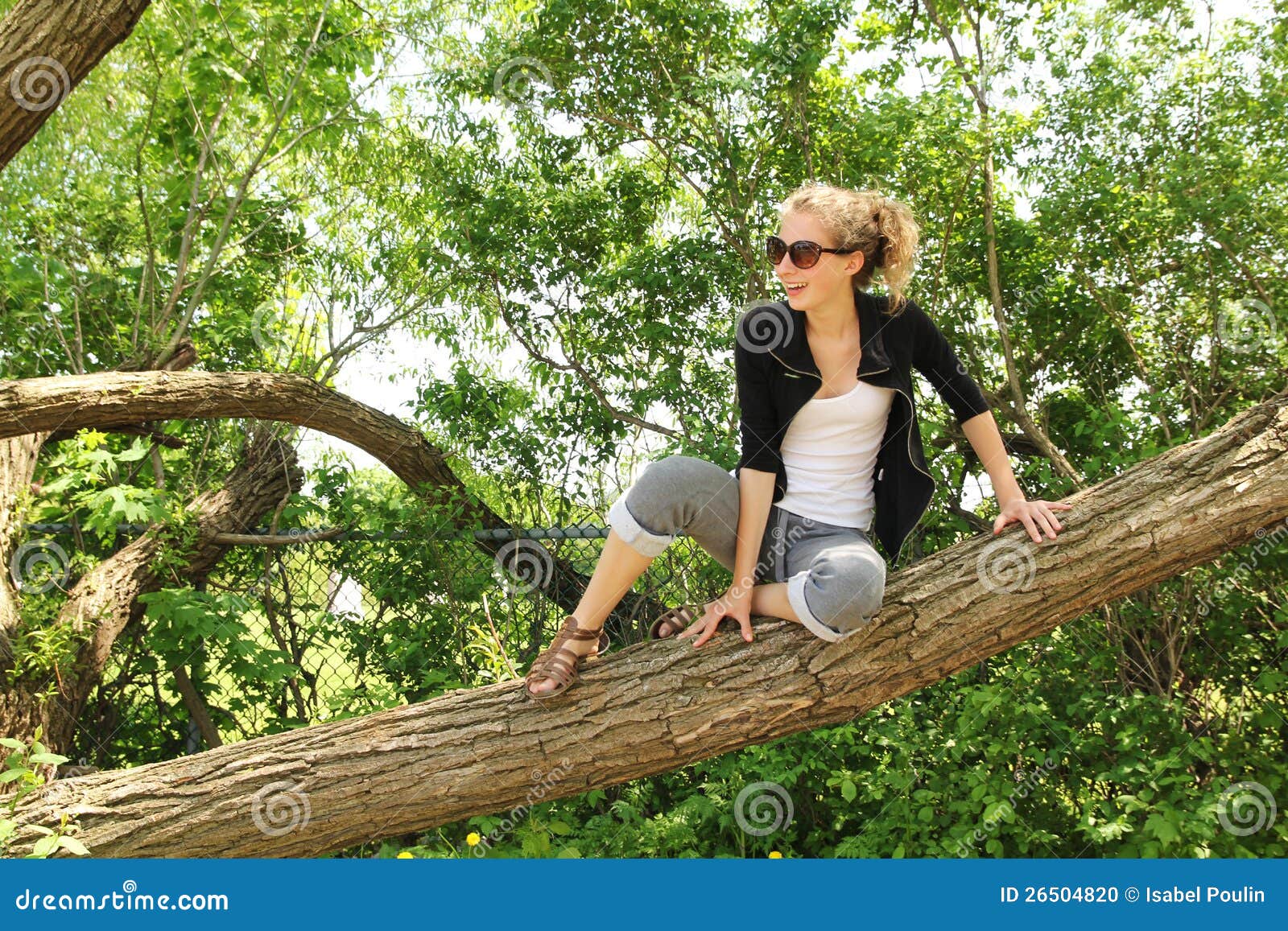 Sit on a branch stock photo. Image of lifestyle, woman - 26504820