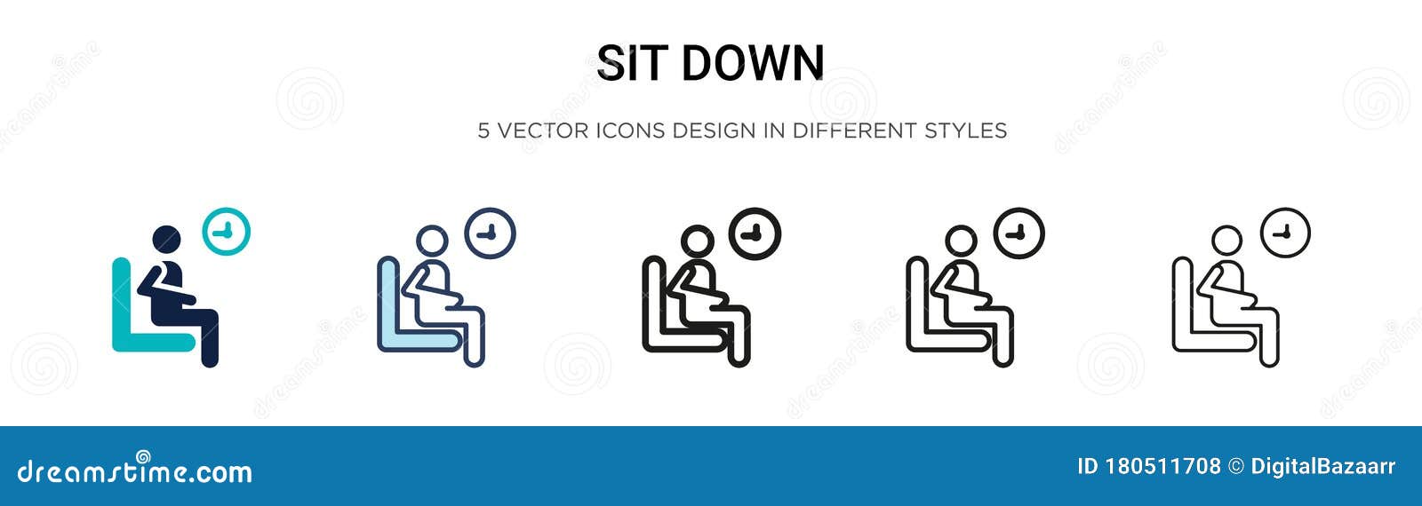 Sit Down Icon in Filled, Thin Line, Outline and Stroke Style. Vector ...