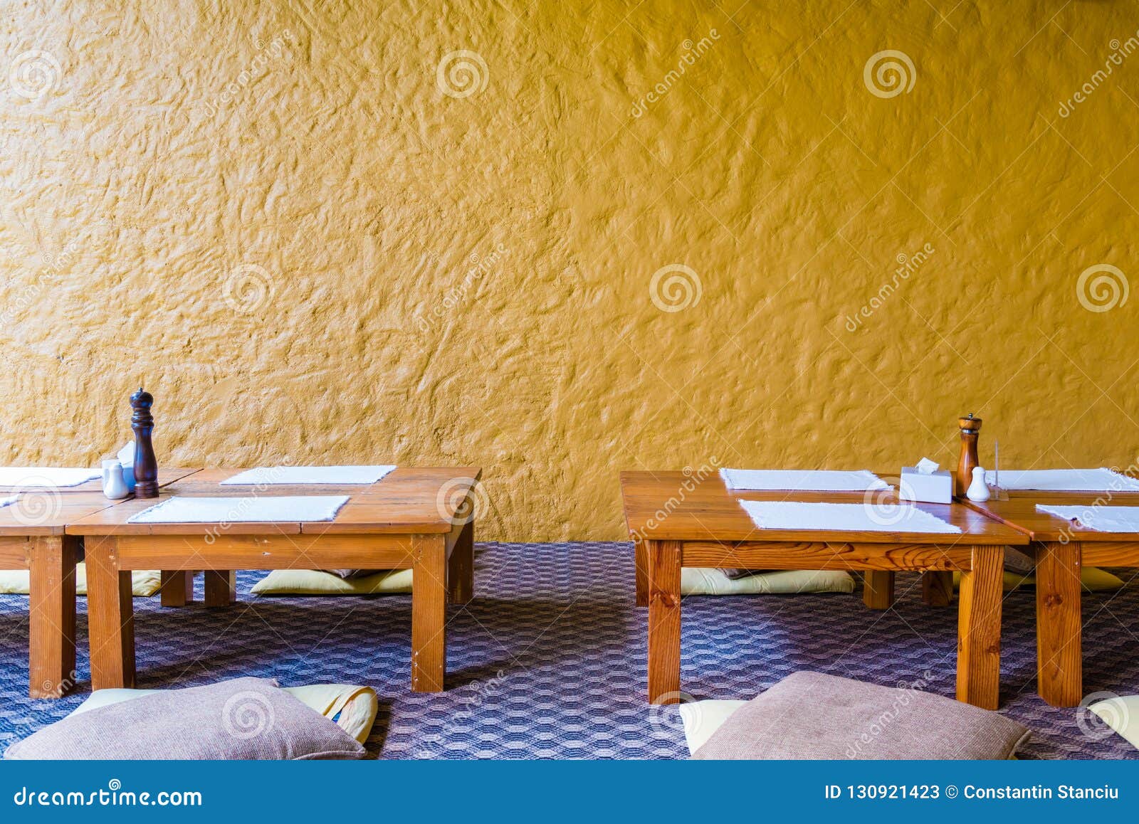 Sit on Floor Low Dinning Table at Restaurant Stock Image - Image of ...