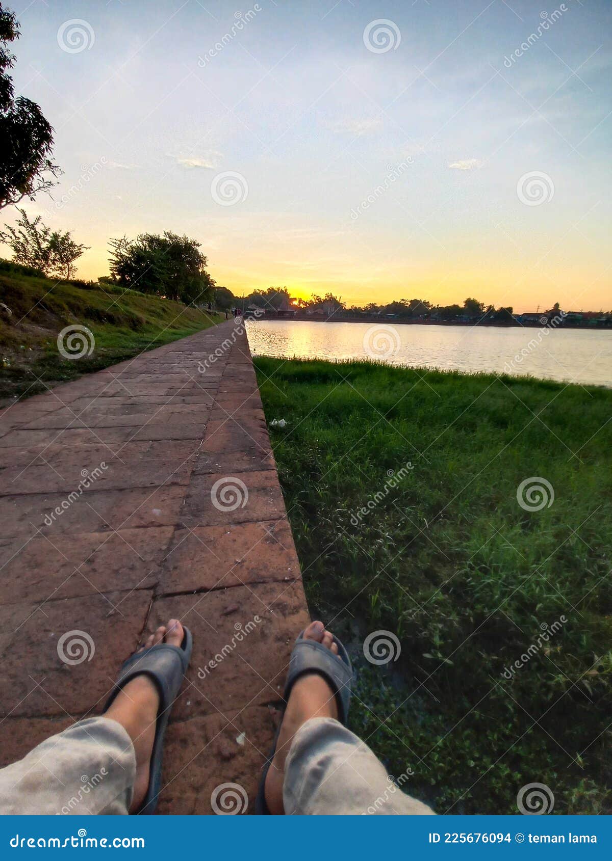 I Sit by myself stock photo. Image of lake, shore, river - 225676094