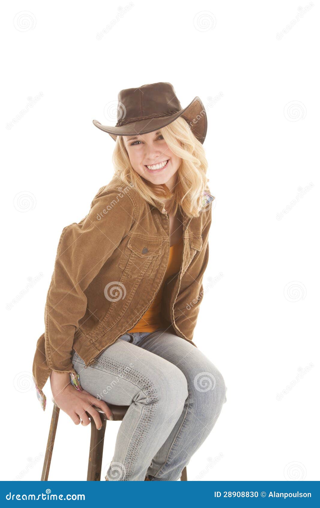 Sit on stool western stock photo. Image of casual, beautiful - 28908830