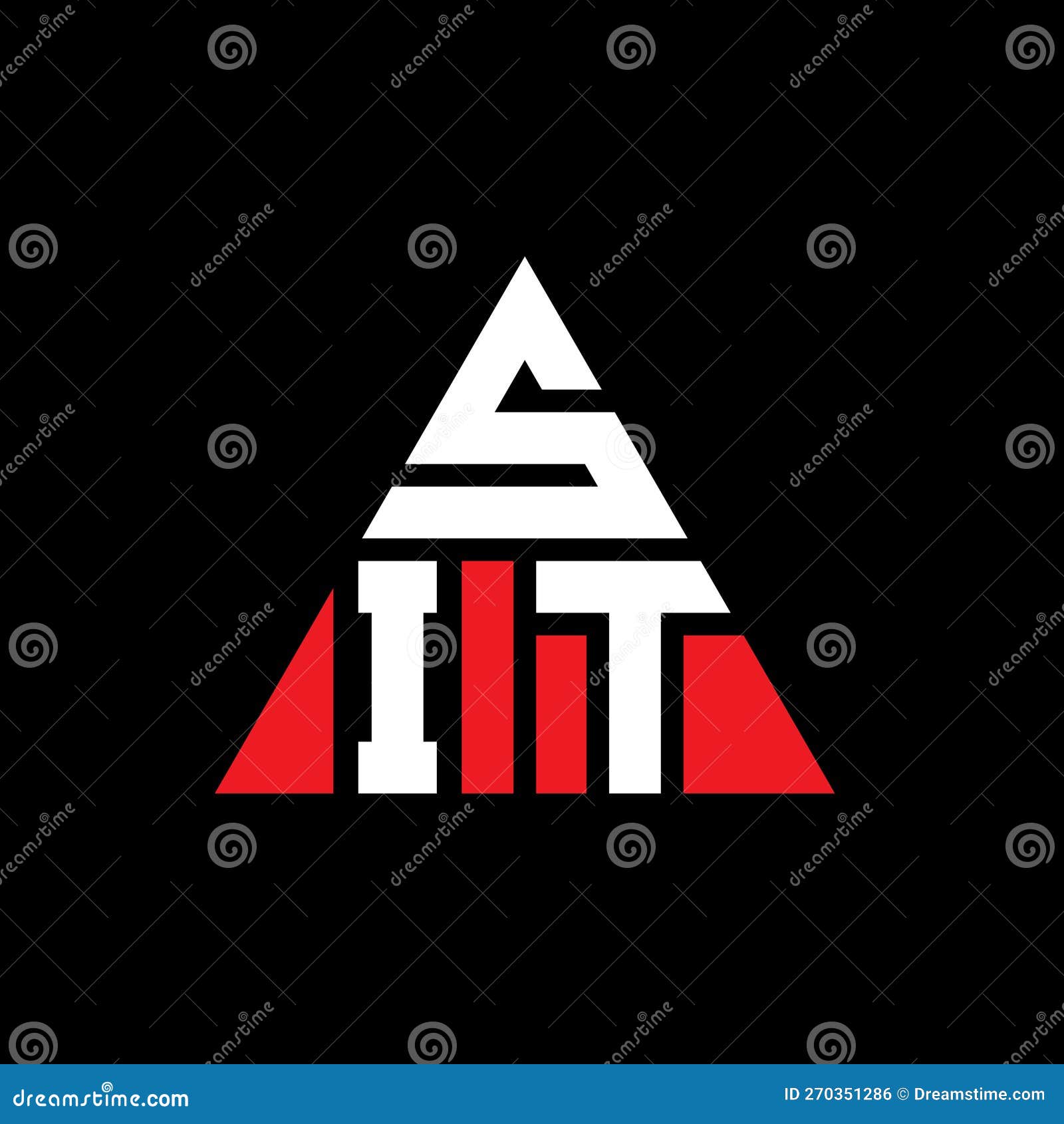 SIT Triangle Letter Logo Design with Triangle Shape. SIT Triangle Logo ...