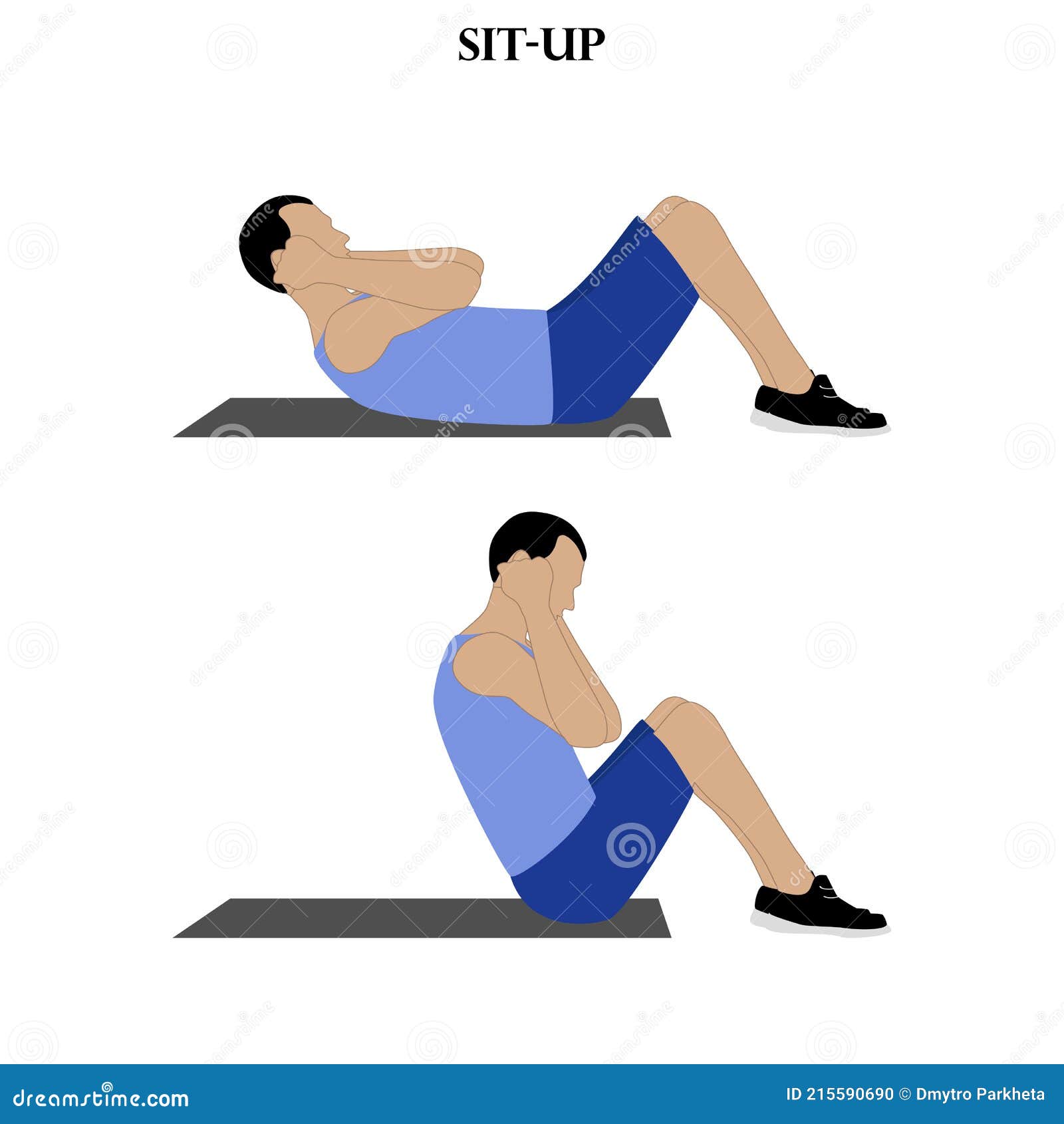 Sit-up Exercise Strength Workout Vector Illustration Stock Vector ...
