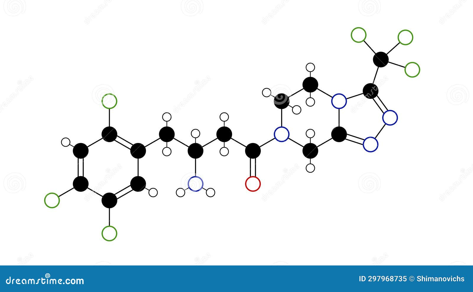 Sitagliptin Molecule, Molecular Structures, Anti-diabetic Medication ...