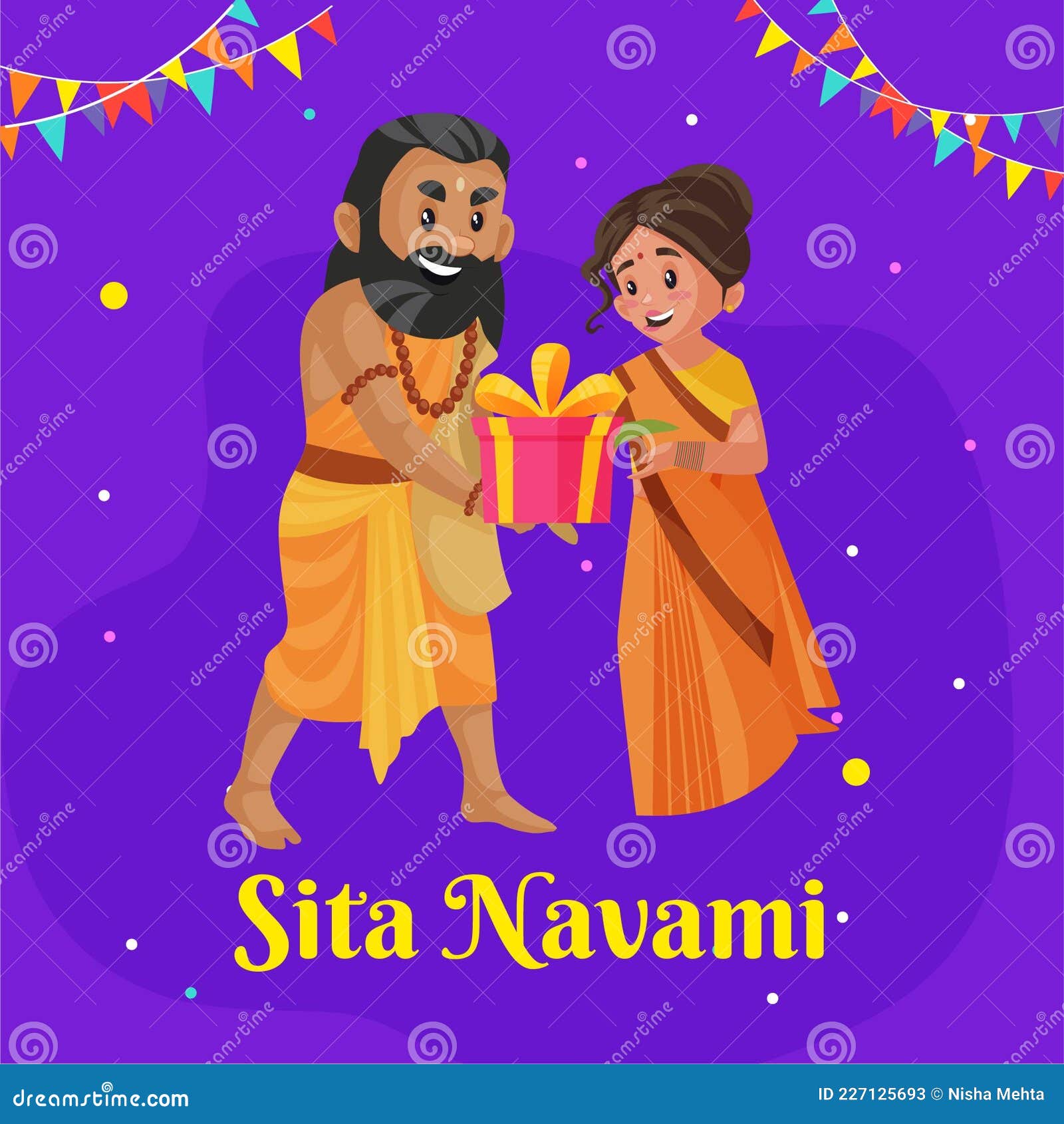 Banner Design of Sita Navami Stock Vector - Illustration of background ...