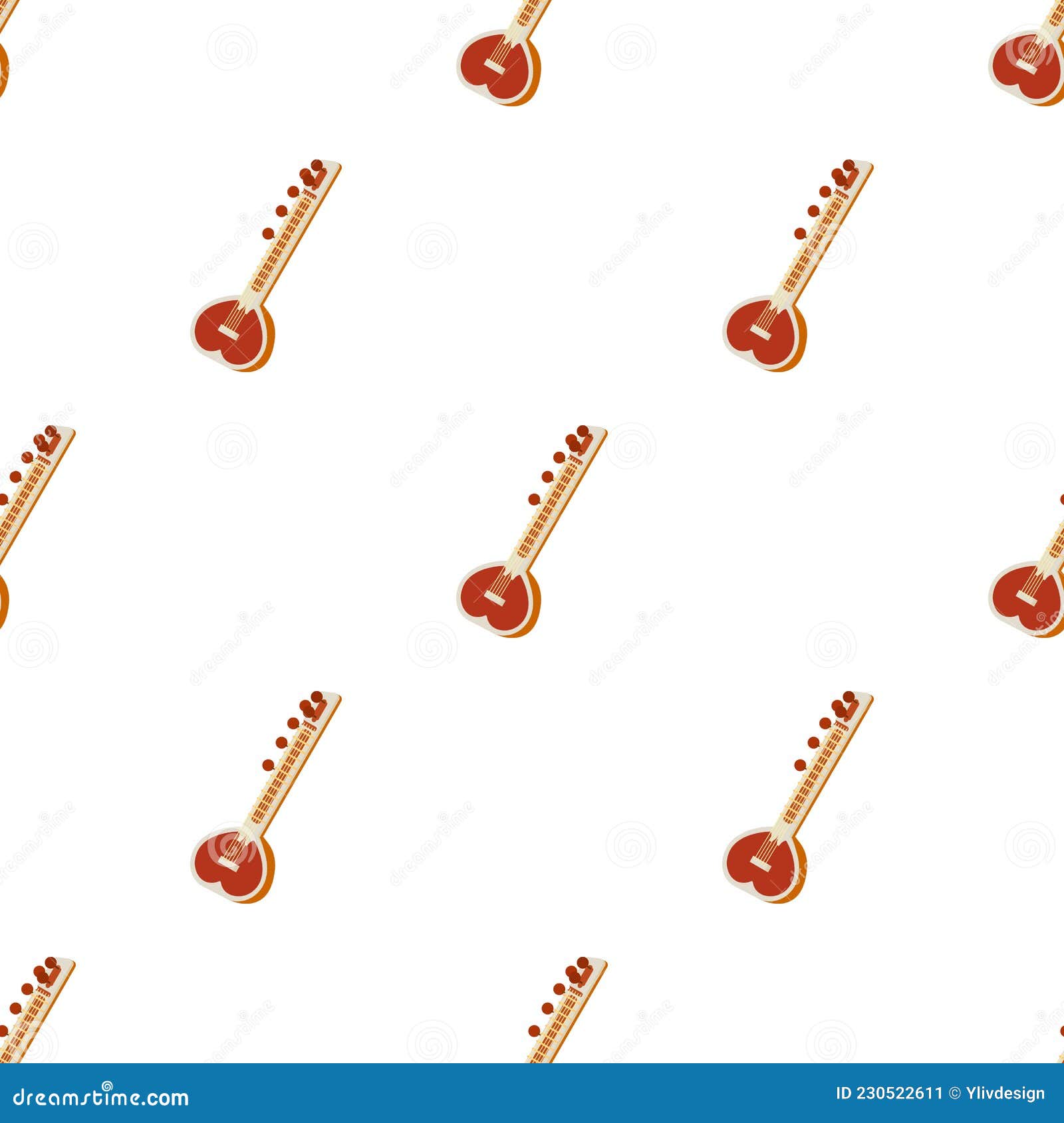 Sitar Pattern Seamless Vector Stock Vector - Illustration of ...