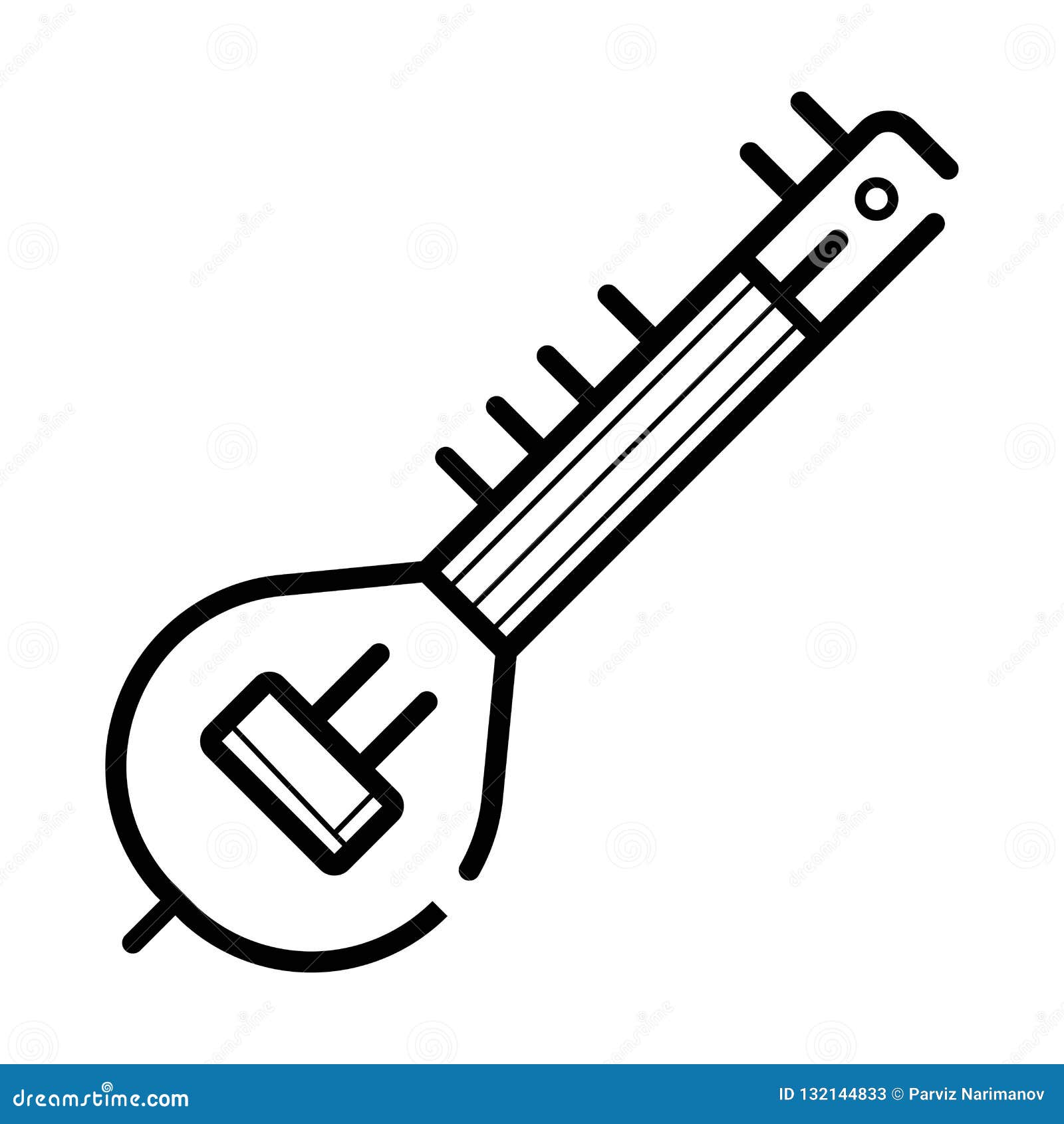 Sitar vector icon stock illustration. Illustration of ethnic - 132144833