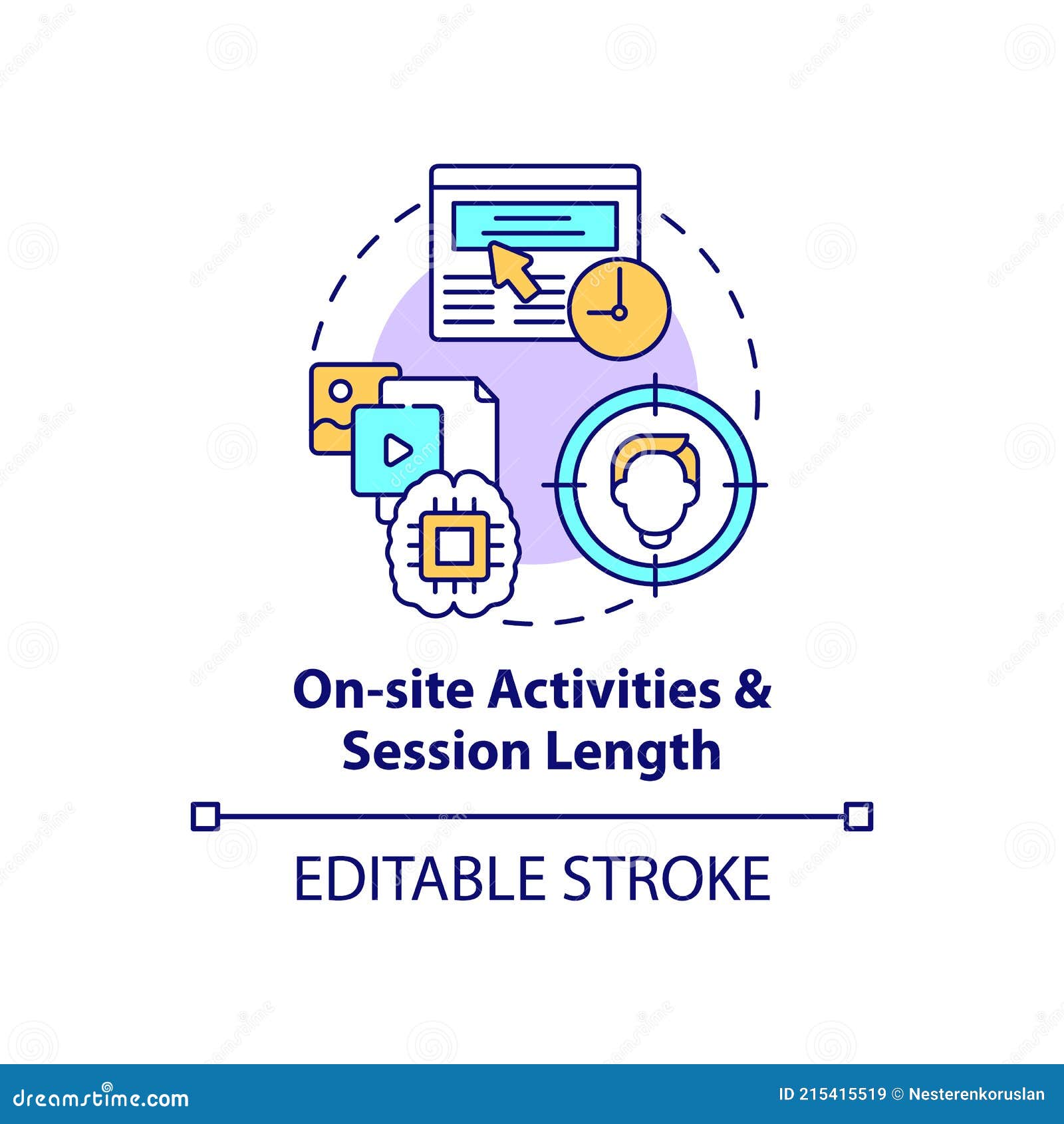 Length Concept Symbols. Dimension And Measuring Vector Outline I ...