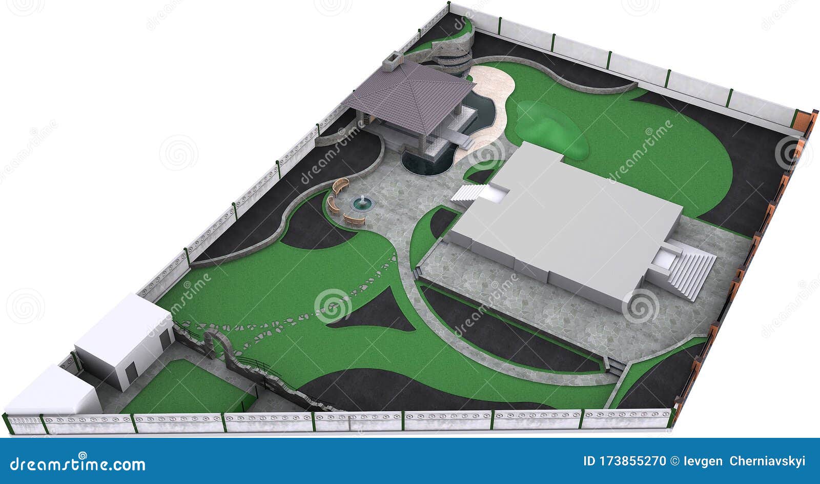 Site Development Plan Isolated Over White Background, 3D Render Stock ...