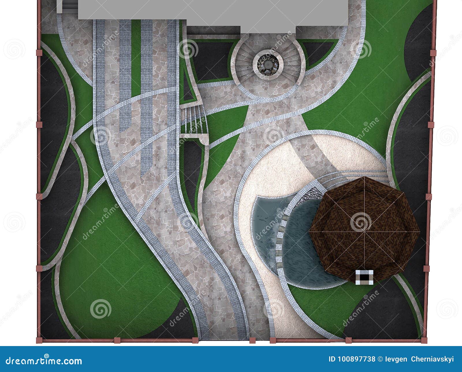 Site Development Plan Isolated Over White Background, 3D Rendering ...