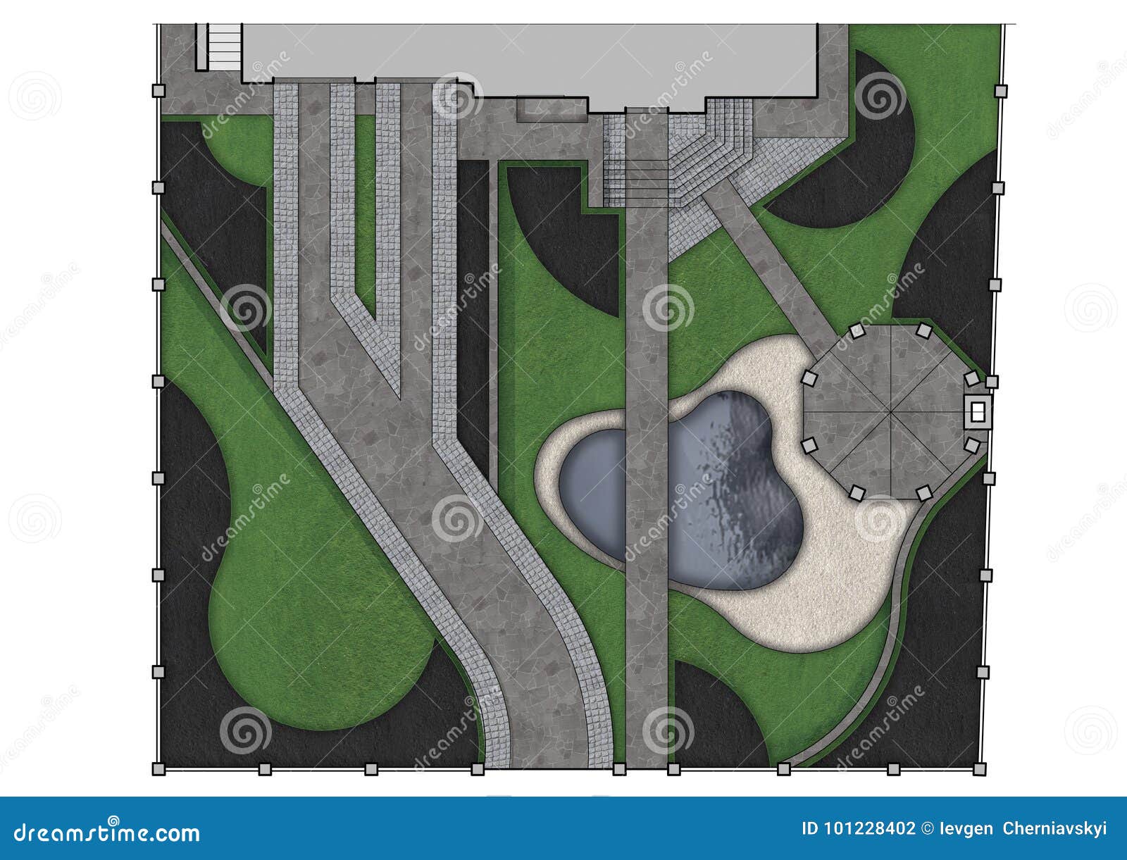 Site Development Plan Isolated Over White Background, 3D Rendering ...